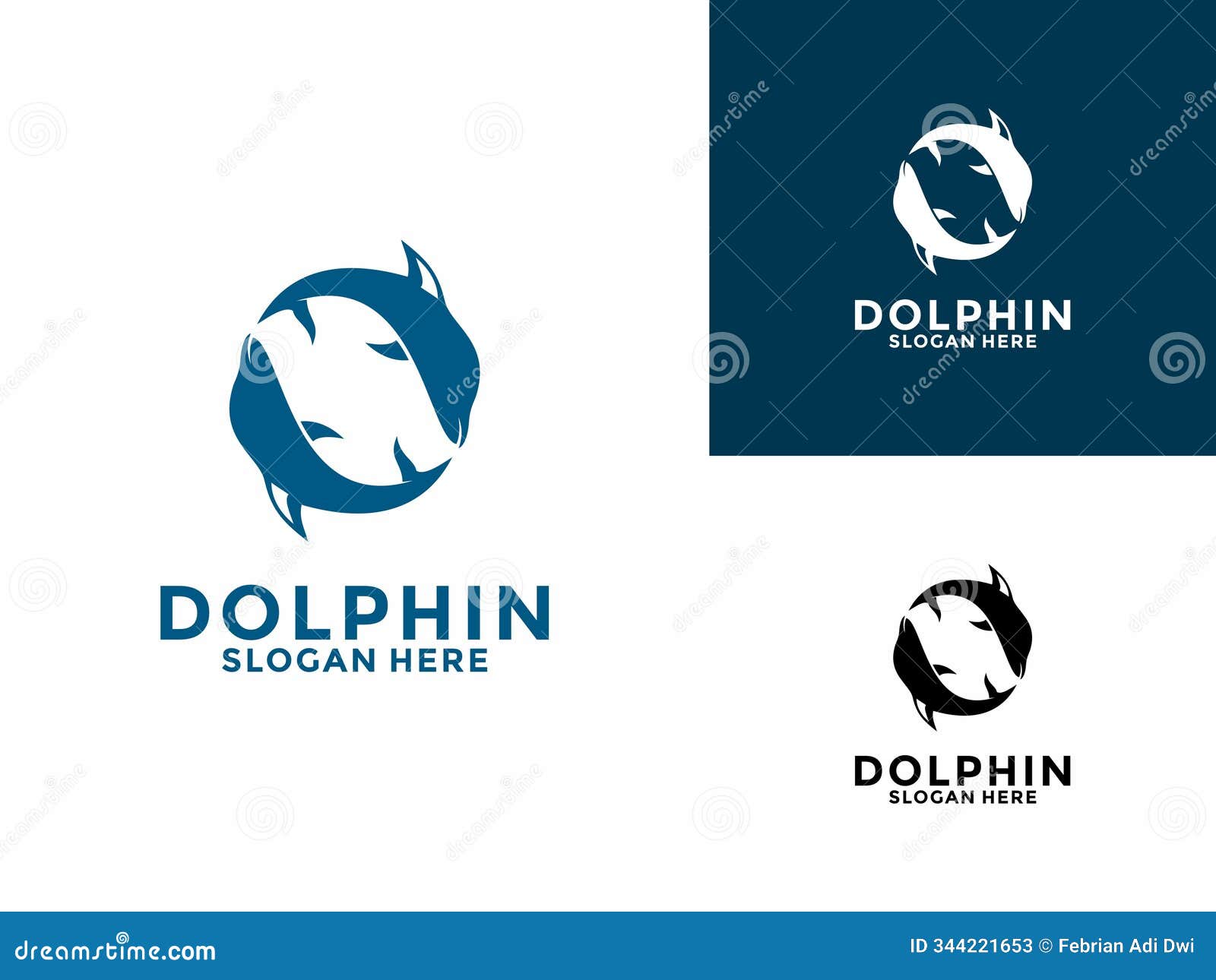 Circle Dolphin Logo Design Vector Illustration, Dolphin Logo Design ...