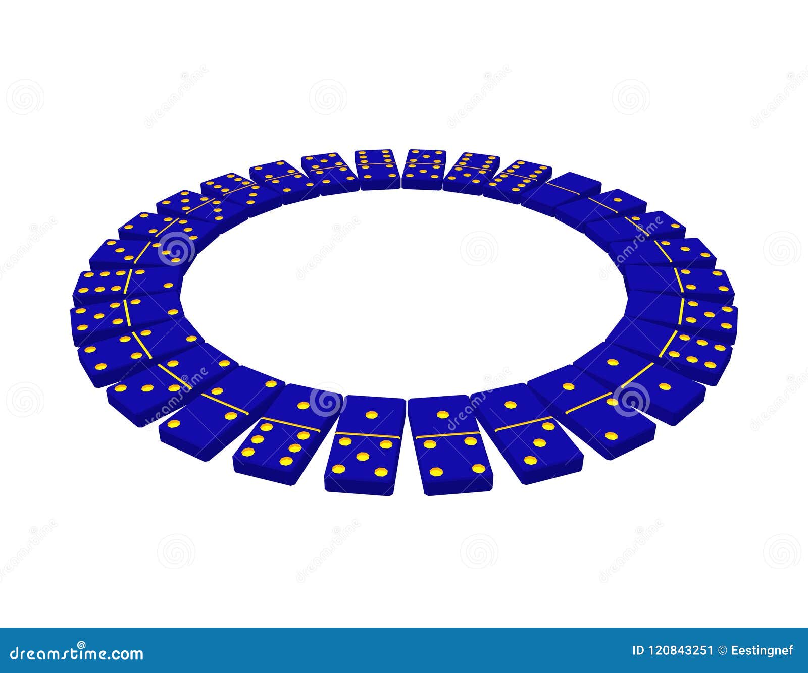 Circle of Dominoes. Isolated on White Background. Vector Illustration ...