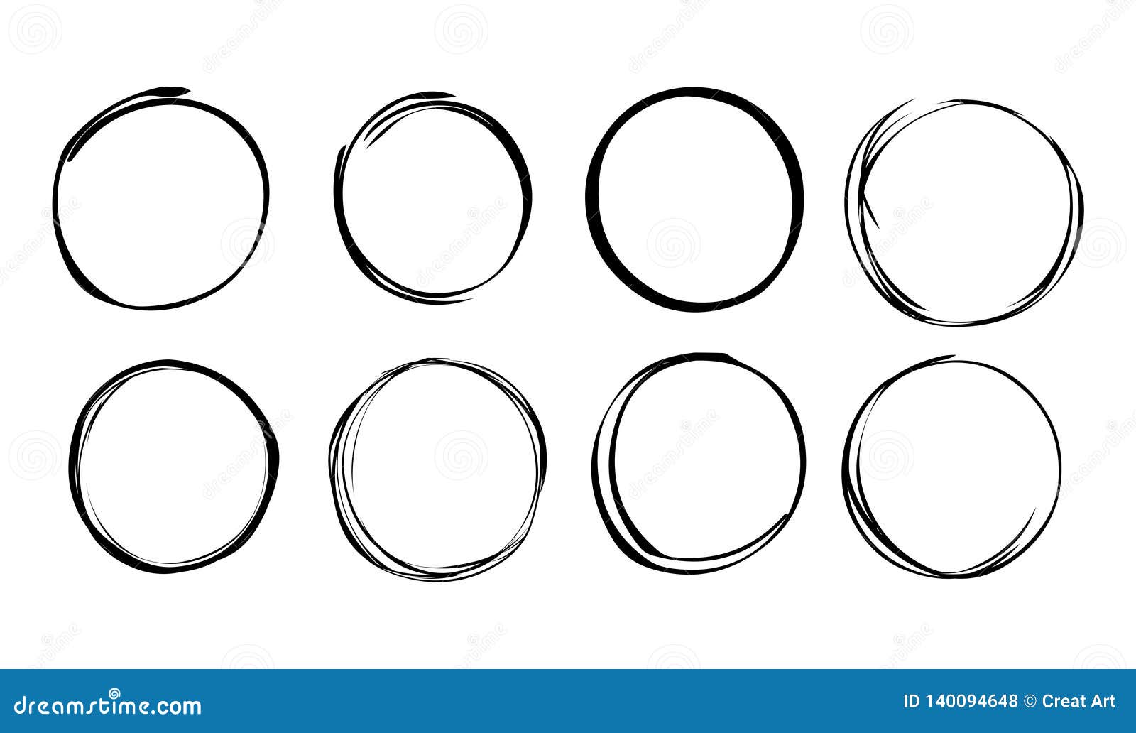 Circle Doodle Vector Illustration, Hand Drawn Circle Stock Vector ...