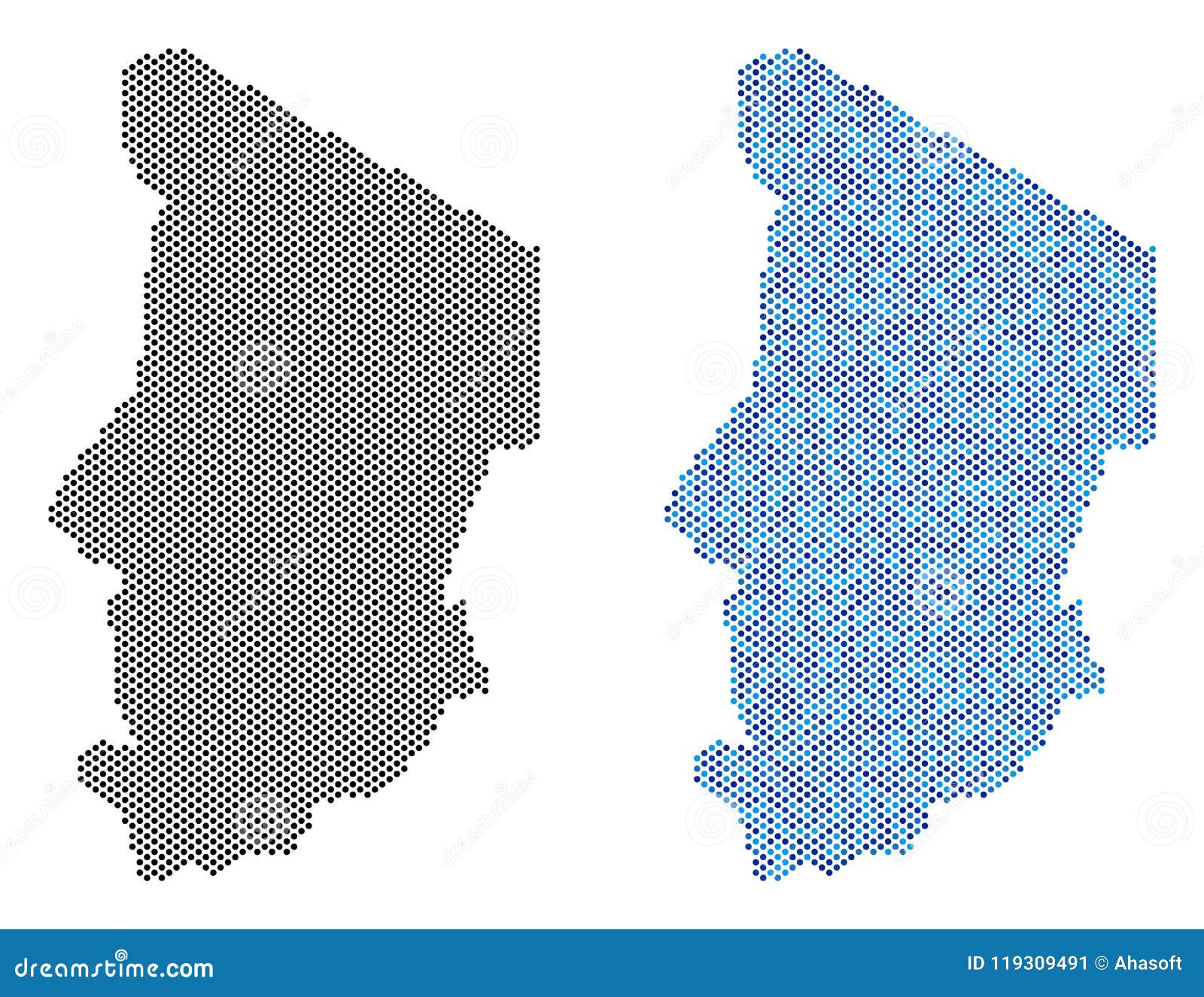 Pixel Map Of Chad. Vector Dotted Map Of Chad Isolated On White ...