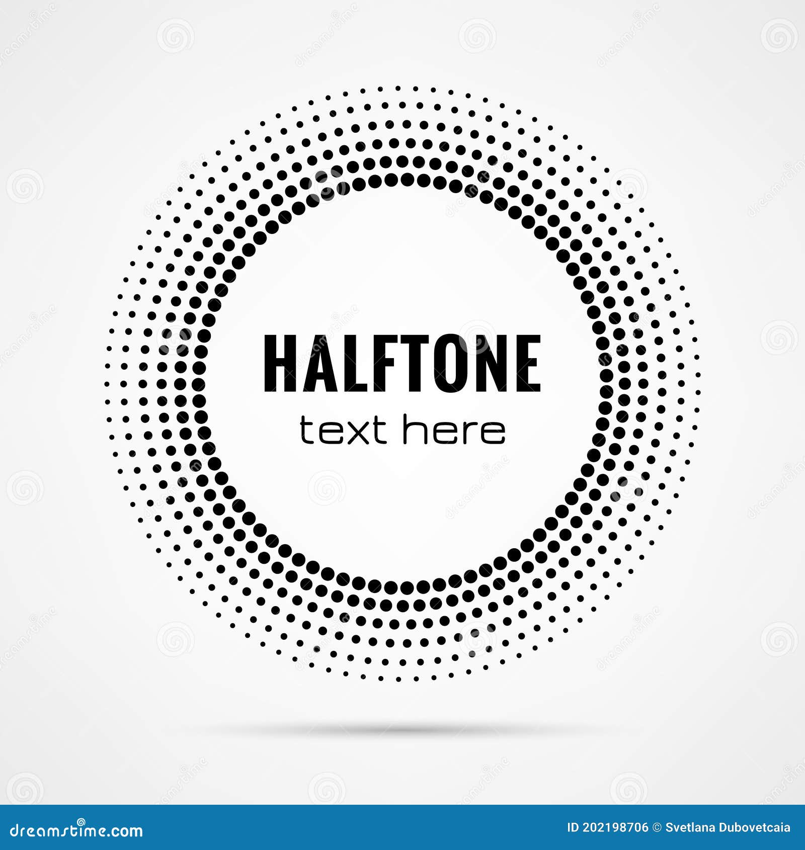 Circle Dot Frame. Circular Border with Effect Halftone. Modern Faded ...