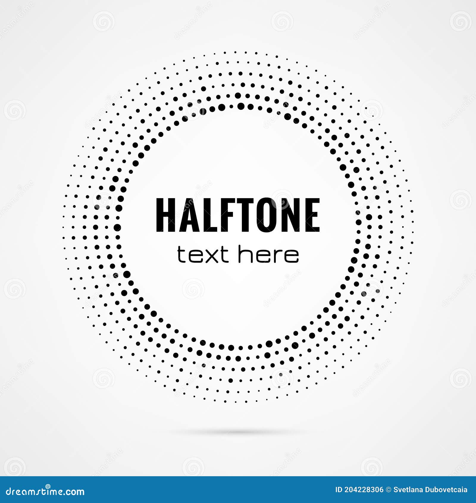 Circle Dot Frame. Circular Border with Effect Halftone. Modern Faded ...