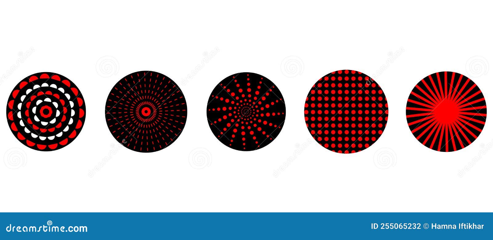 Circle Dot Geometry Red Color Design Vector Illustration. Set of ...