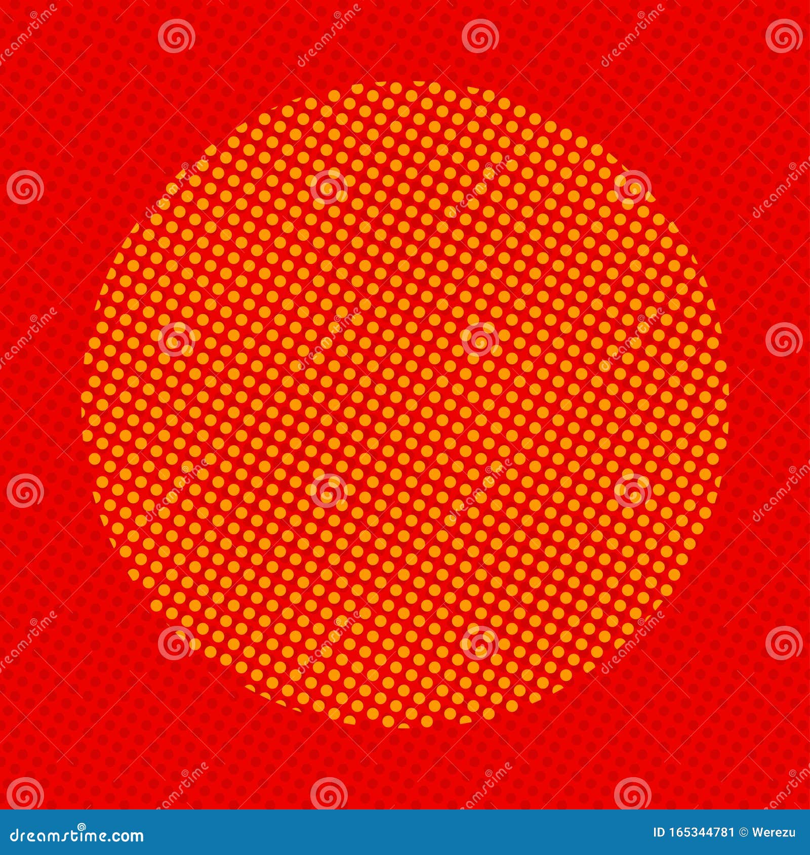 Circle Dot Patterns on Red Background Vector Illustration Stock Vector ...