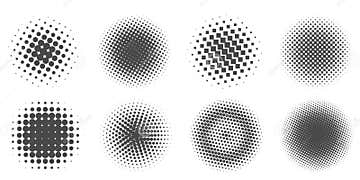 Circle Dots with Halftone Pattern. Round Gradient Background. Elements with Gradation Points ...