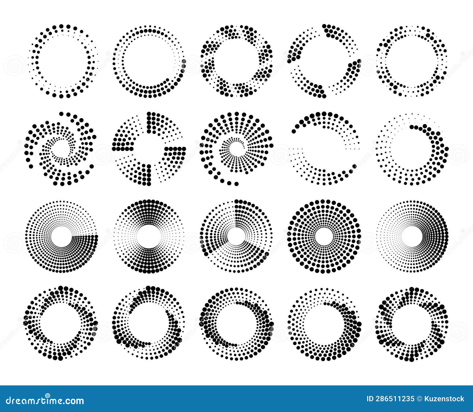 Halftone Concentric Dot Lines Background. Spotted And Dotted Half ...