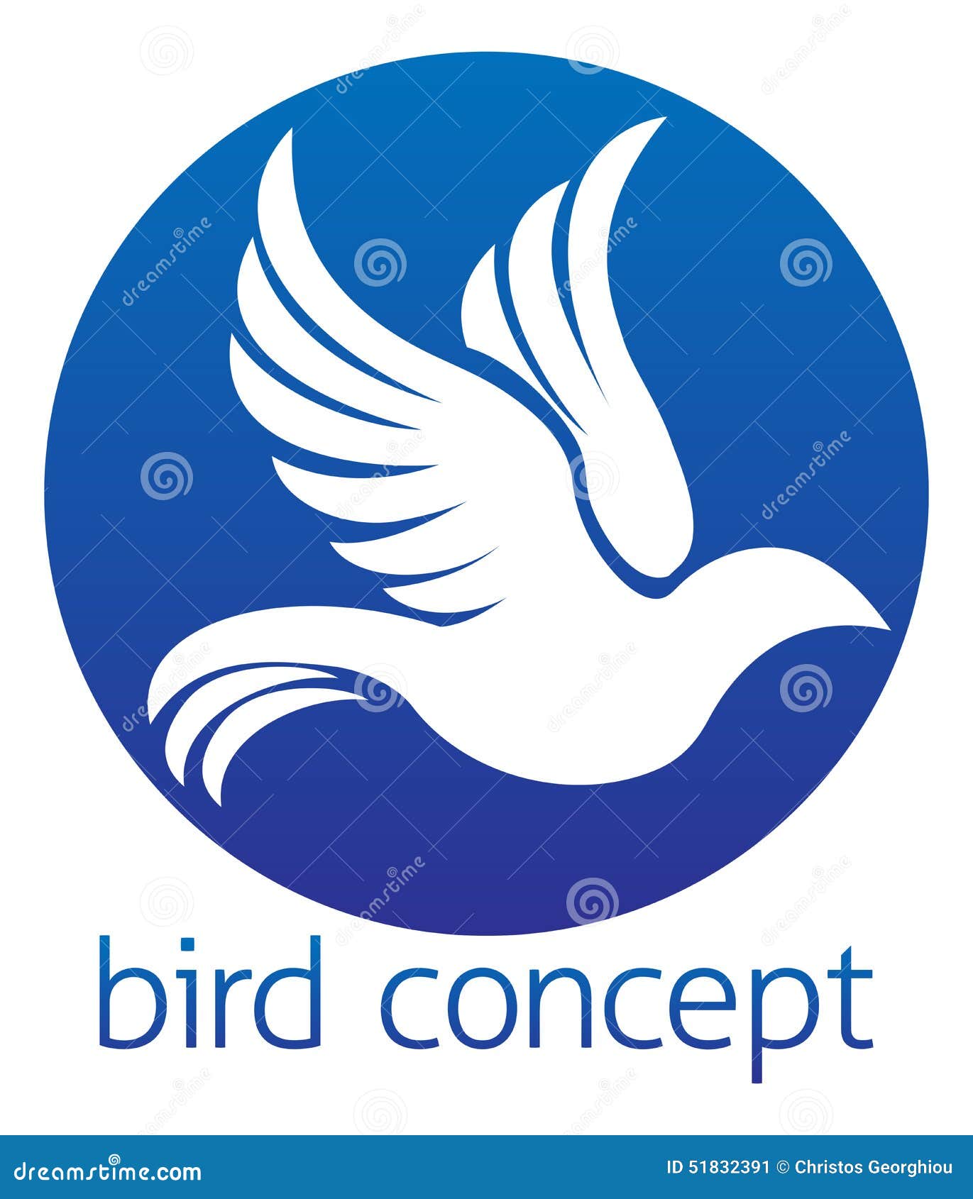 Circle dove concept design stock vector. Illustration of insignia ...