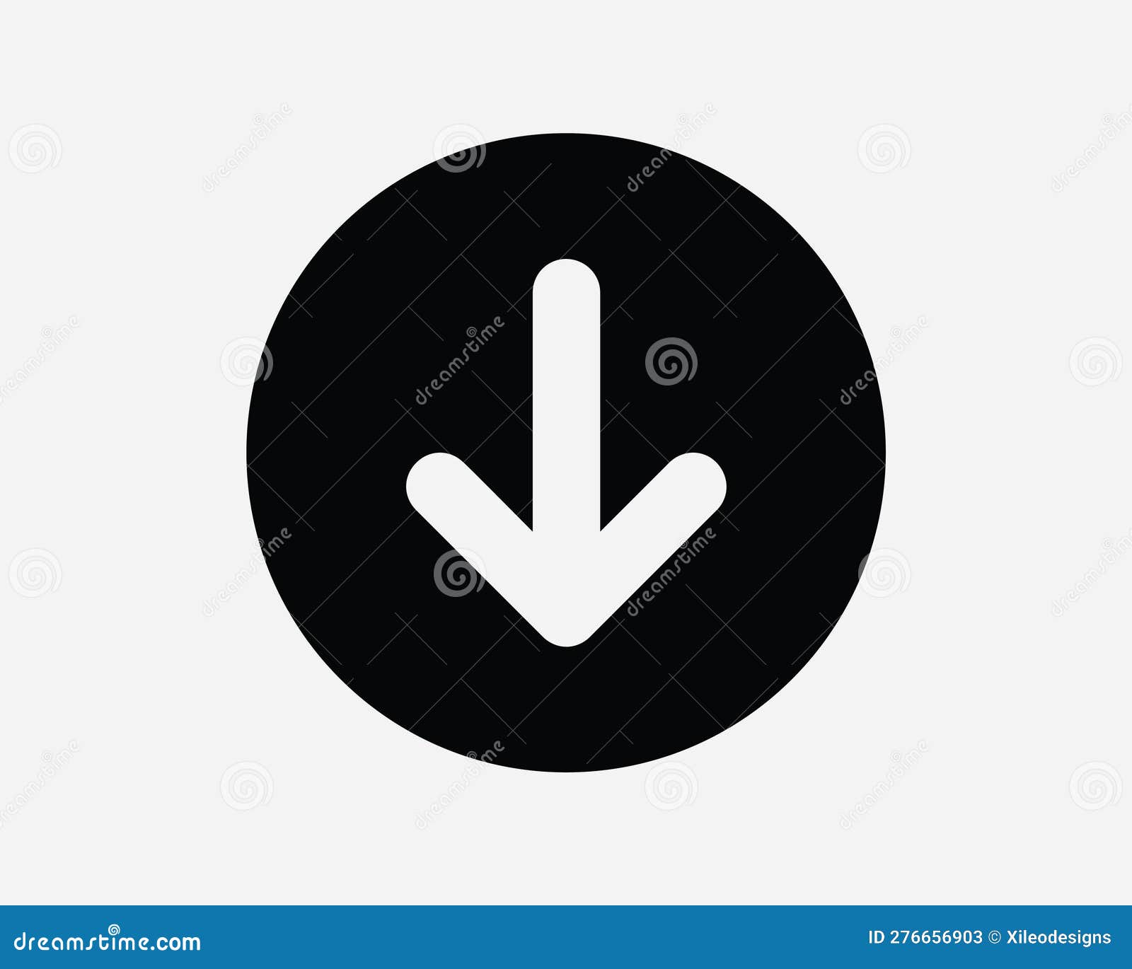 Down Arrow Circle Icon Below Under Underneath Bottom Downward Round ...