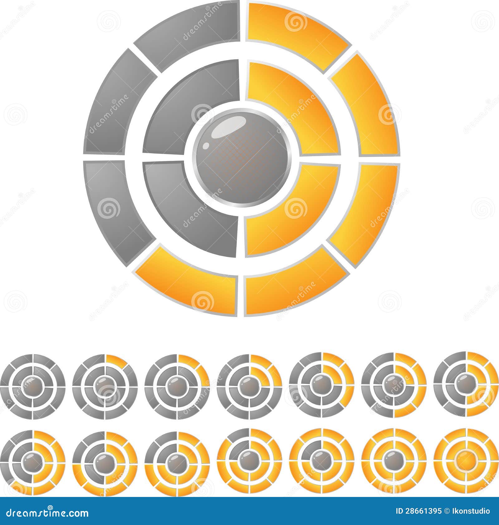 Circle download bar stock vector. Illustration of orange - 28661395