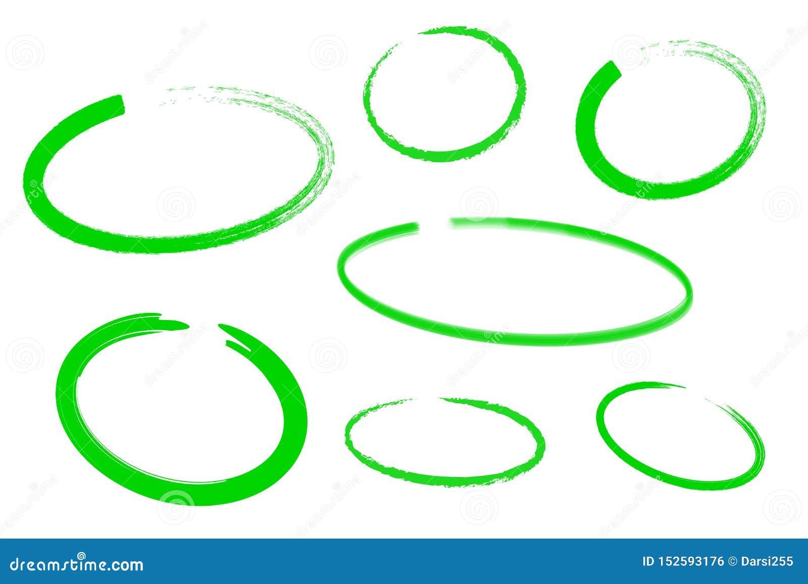 Circle Draw Set, Design Elements Of Highlighting, Black Marker Isolated ...