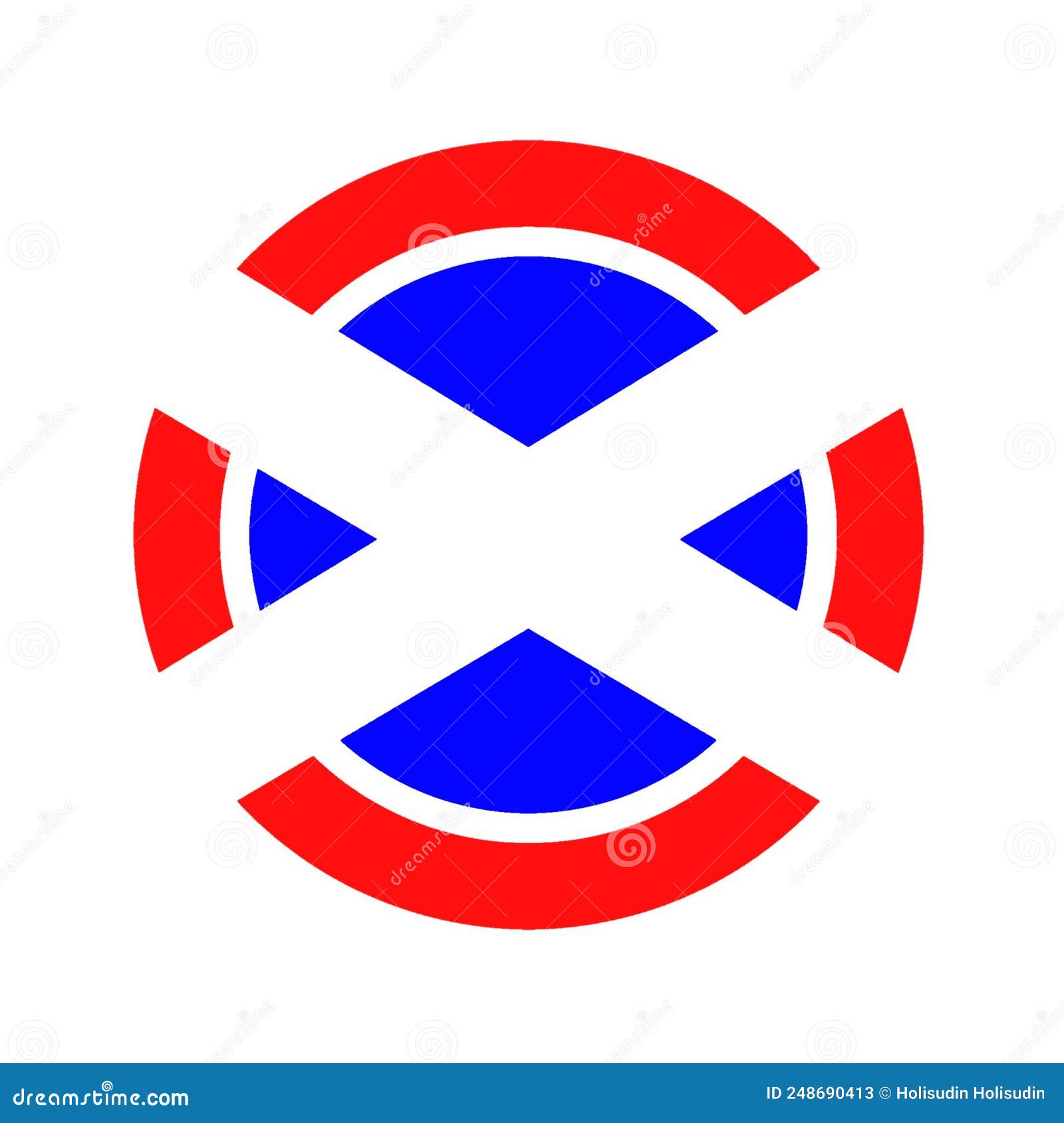 Circle Drawing Design with a Cross Stock Illustration - Illustration of ...