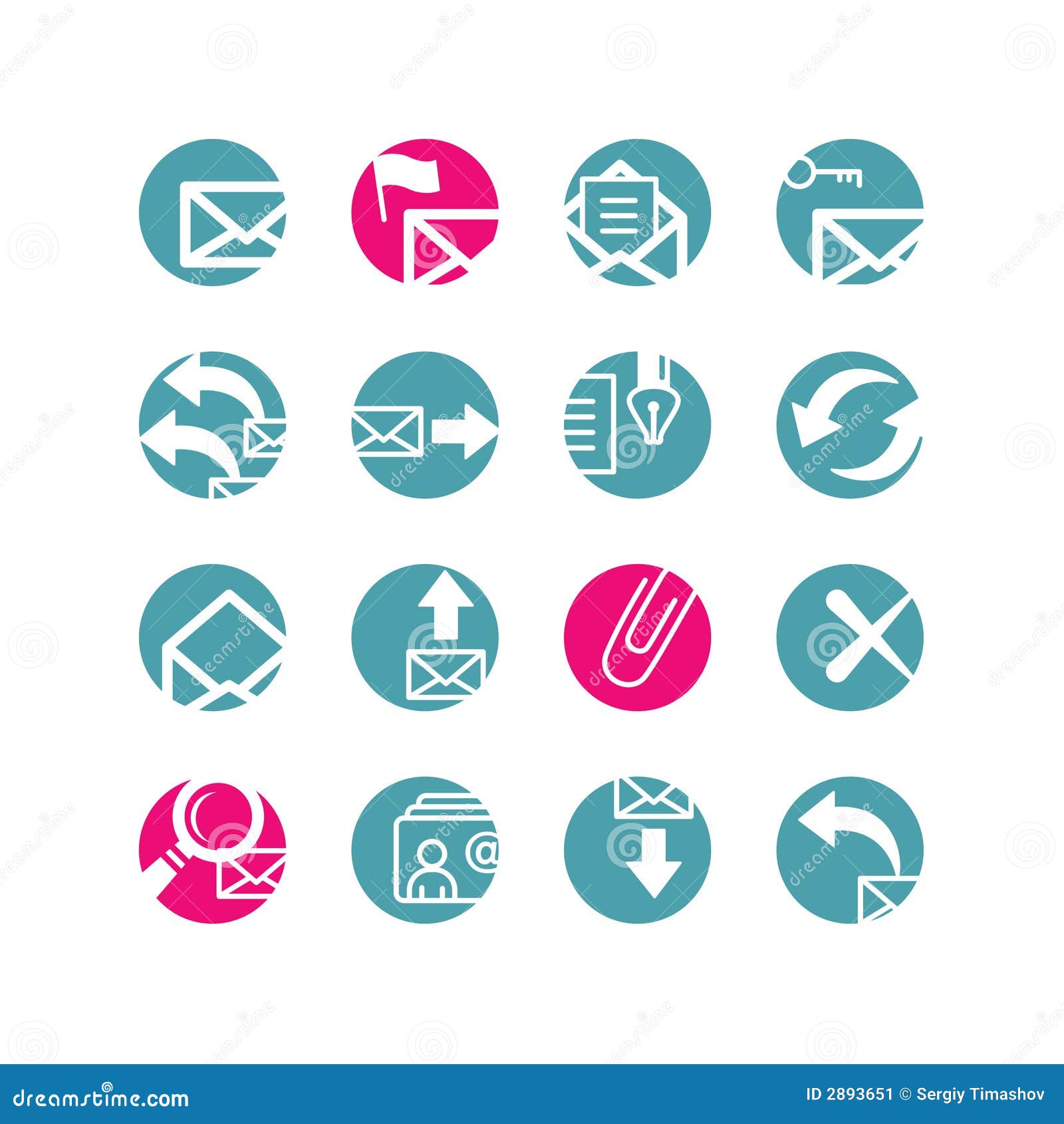 Circle e-mail icons stock vector. Illustration of crop - 2893651