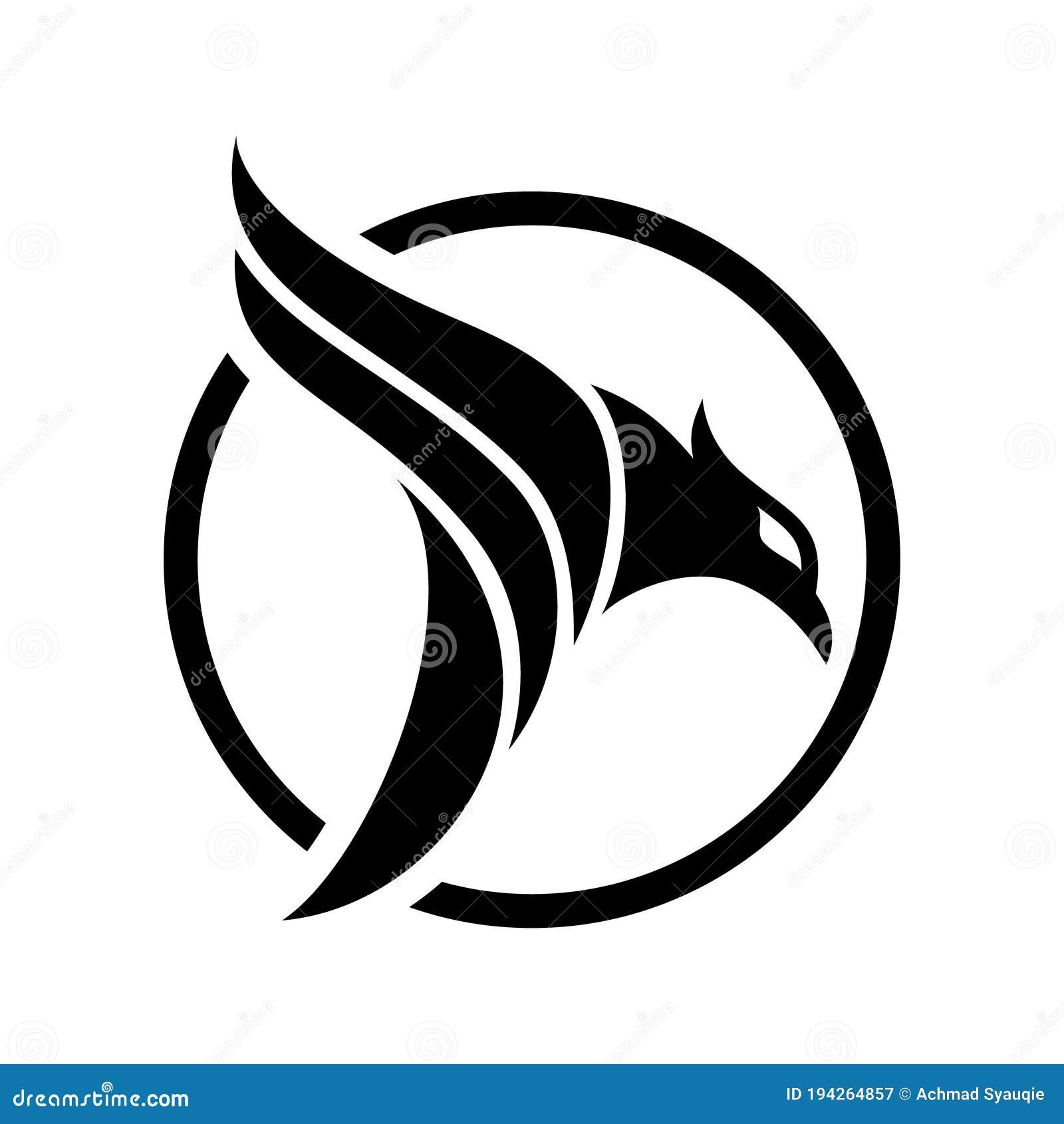 Circle Eagle Heads Logo Image . Aero Eagle Logo . Aircraft Eagle Logo Icon . Linear Flying ...