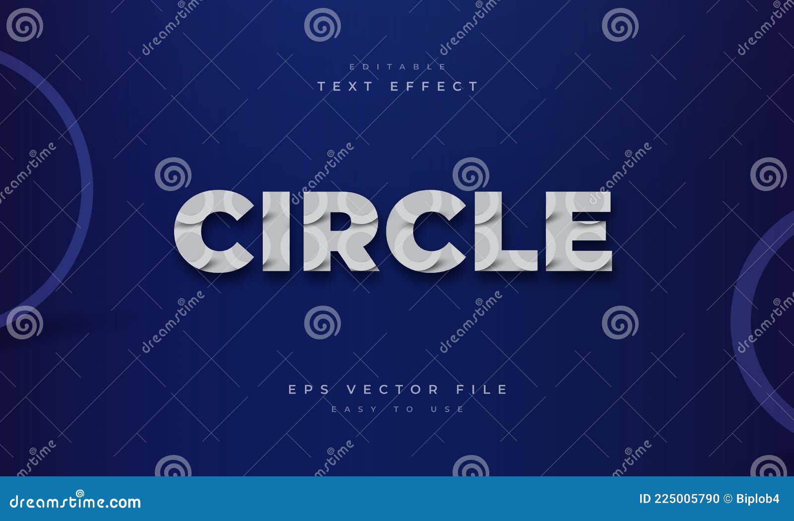 Circle Editable Text Effect with Round Pattern Stock Vector ...