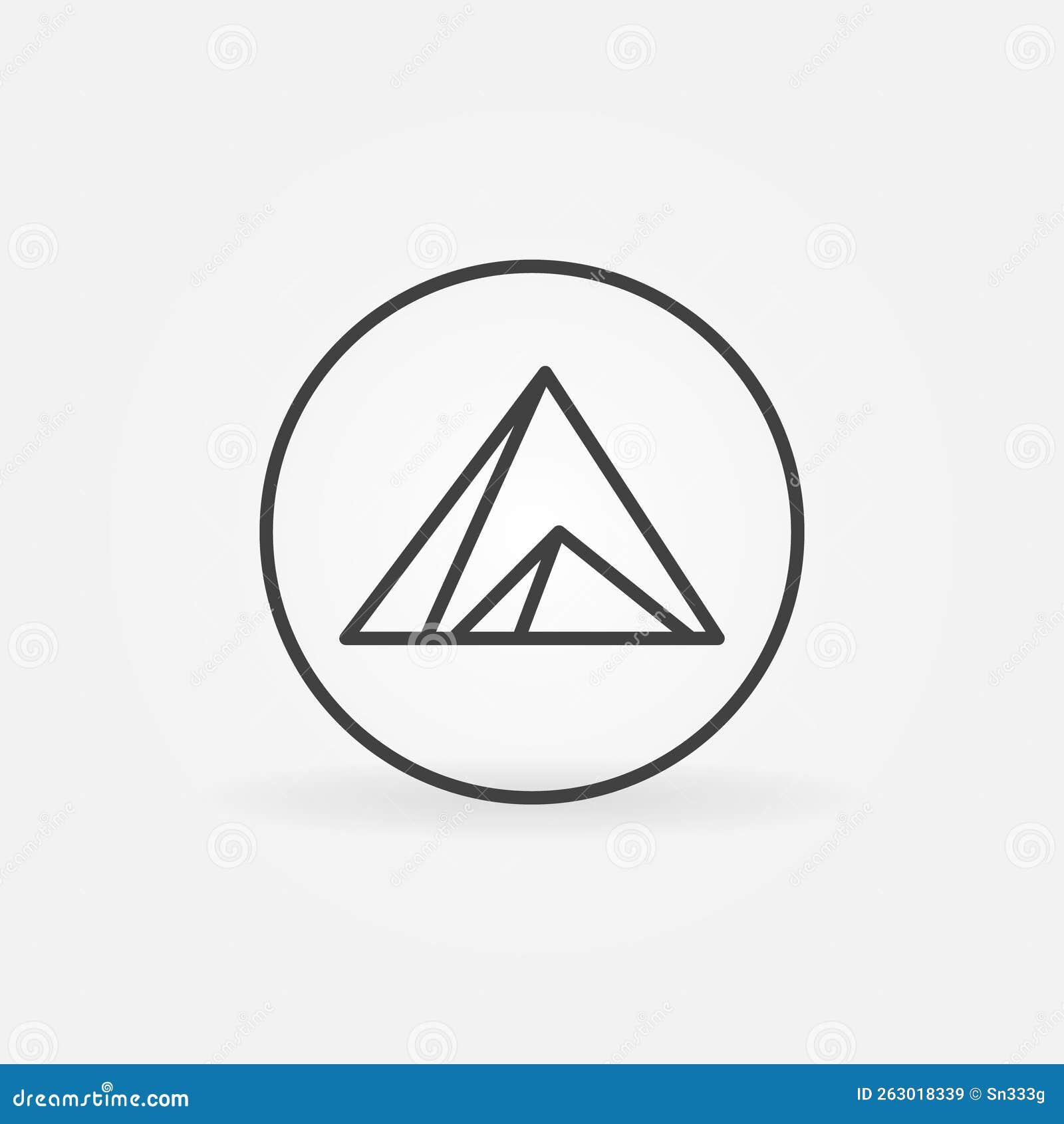 Circle with Egypt Pyramids Vector Concept Icon in Outline Style Stock ...