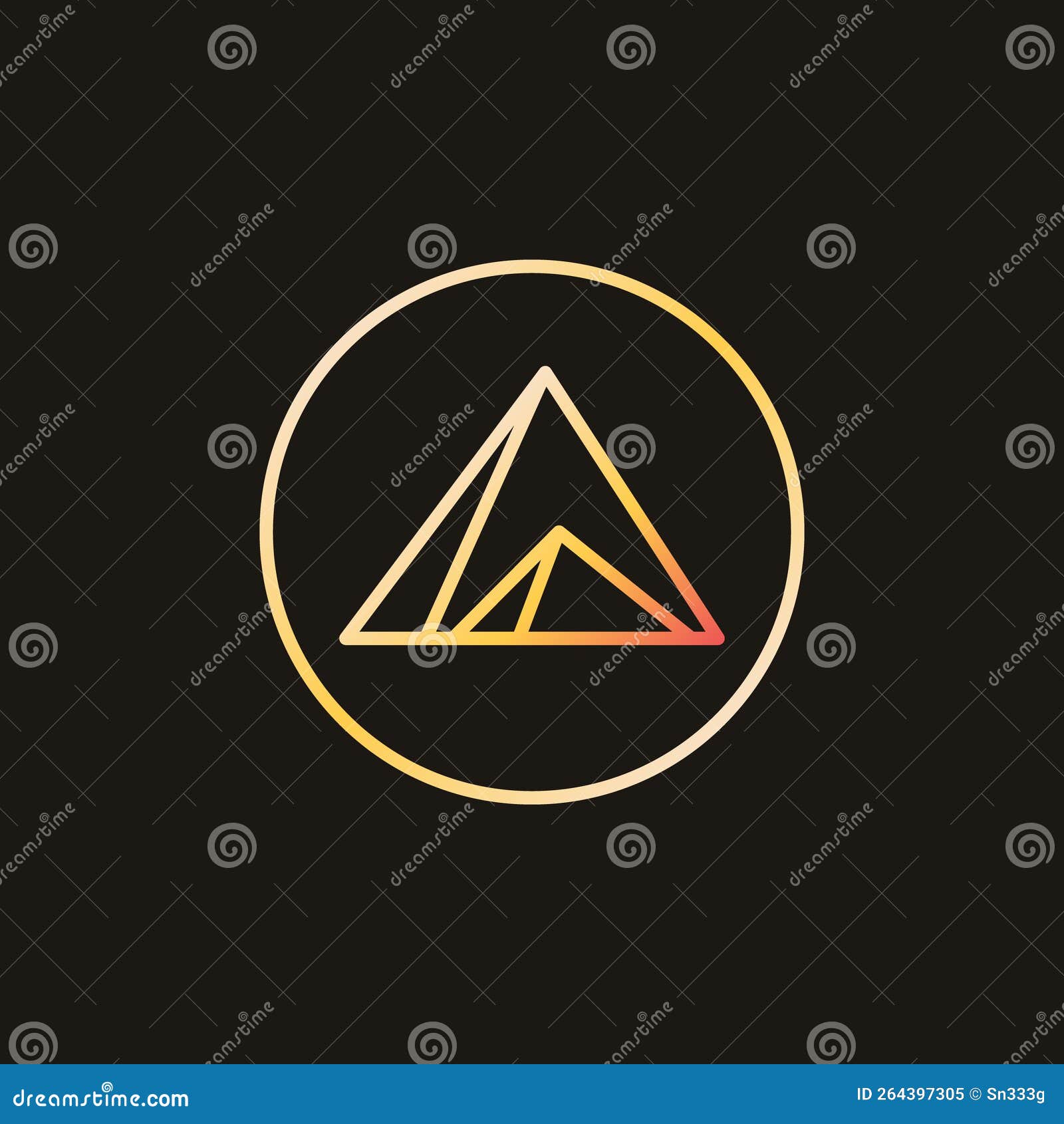 Circle with Egypt Pyramids Vector Concept Thin Line Colorful Icon Stock ...