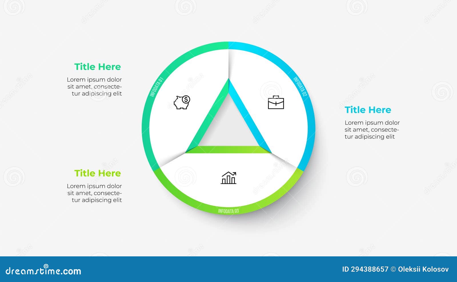 Circle Element is Divided into 3 Parts. Business Data Visualization for ...