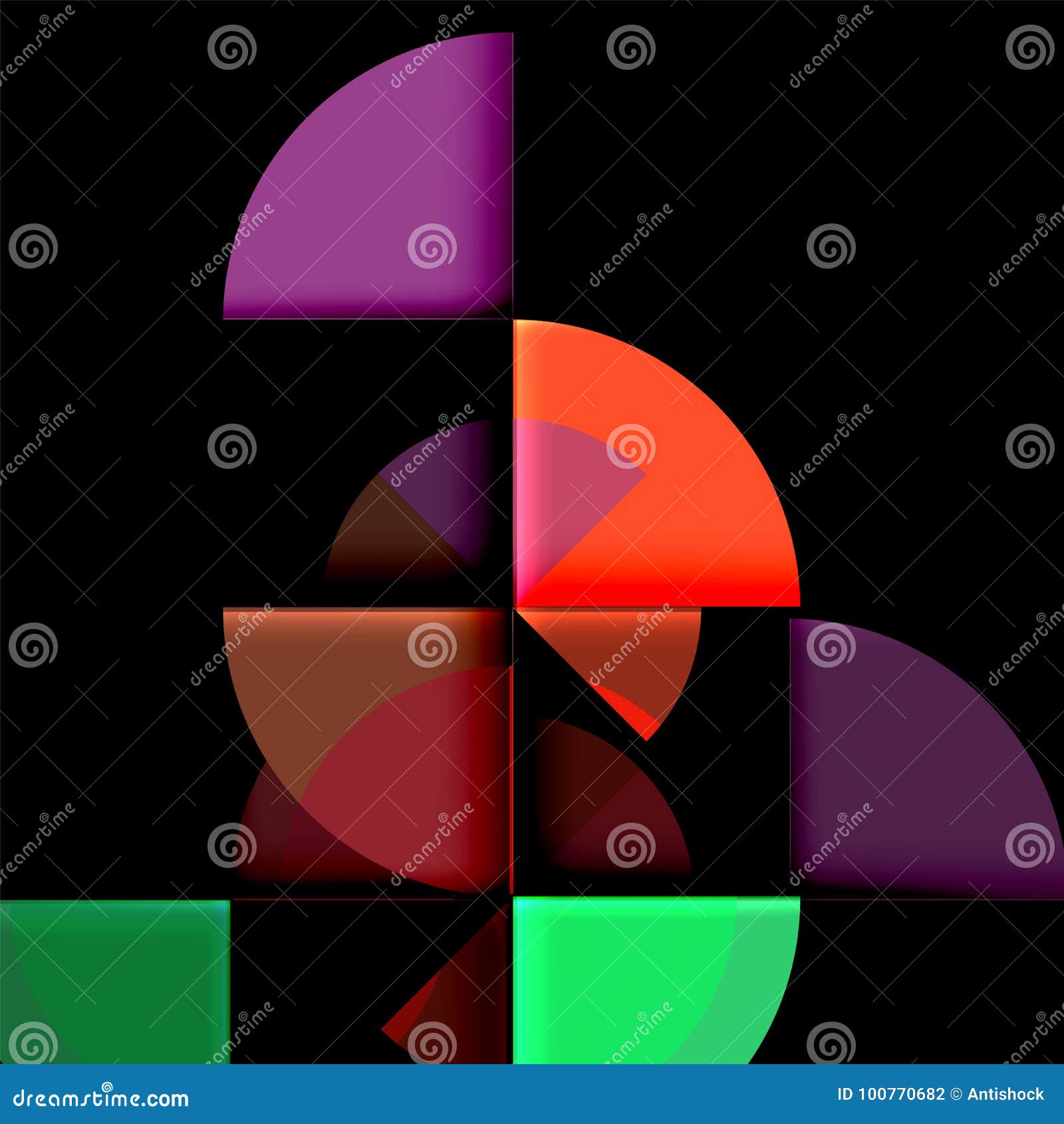 Circle Elements on Black Background Stock Vector - Illustration of ...