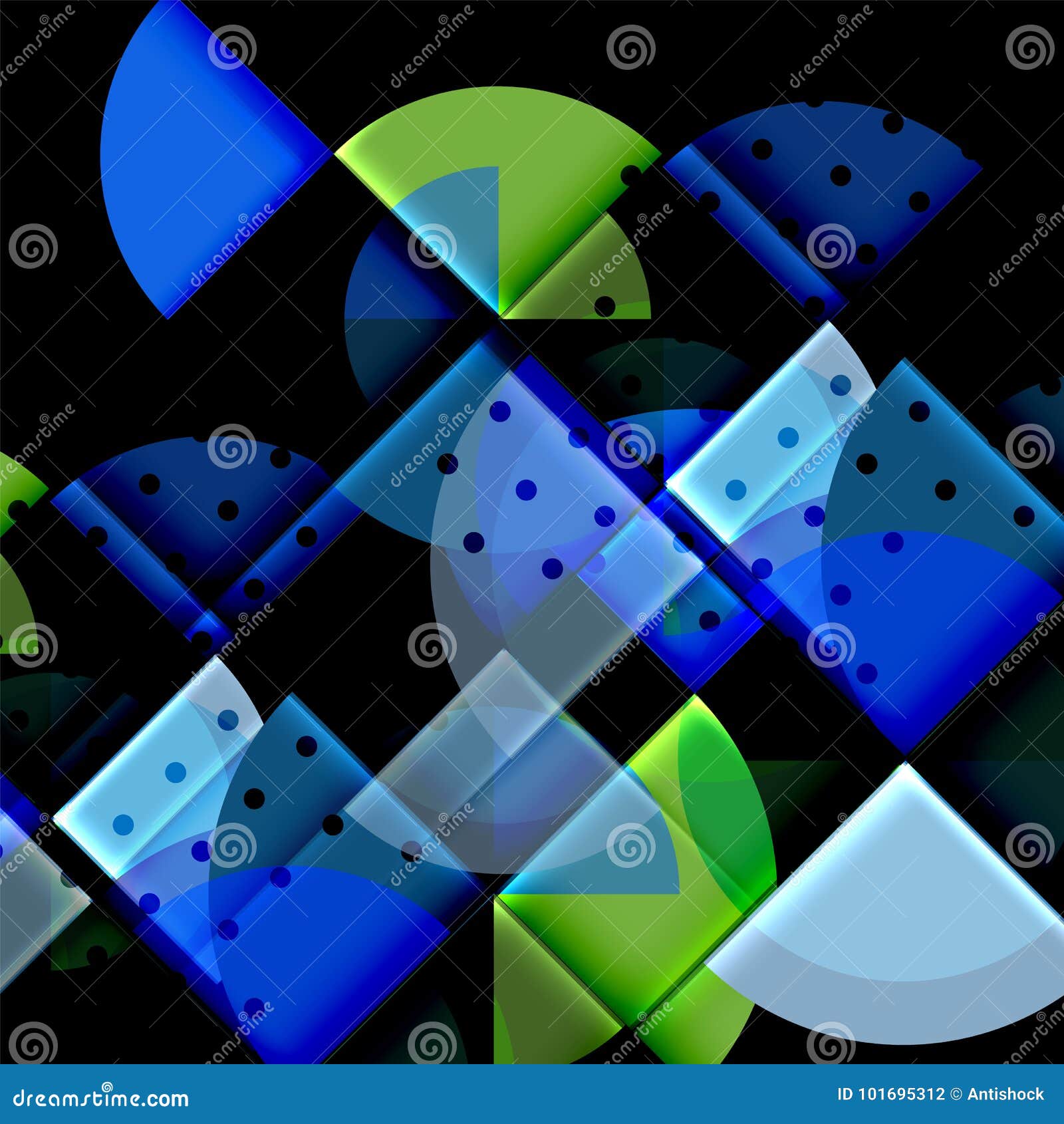 Circle Elements on Black Background Stock Vector - Illustration of ...