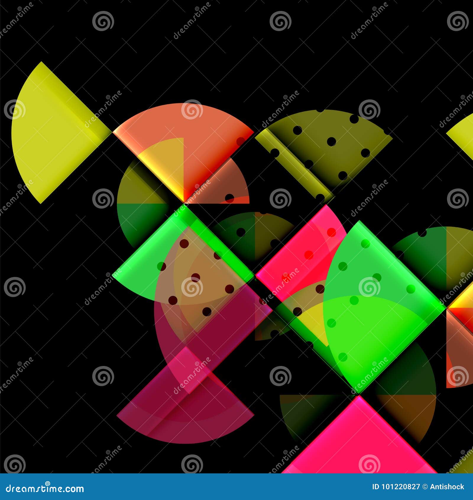 Circle Elements on Black Background Stock Vector - Illustration of ...