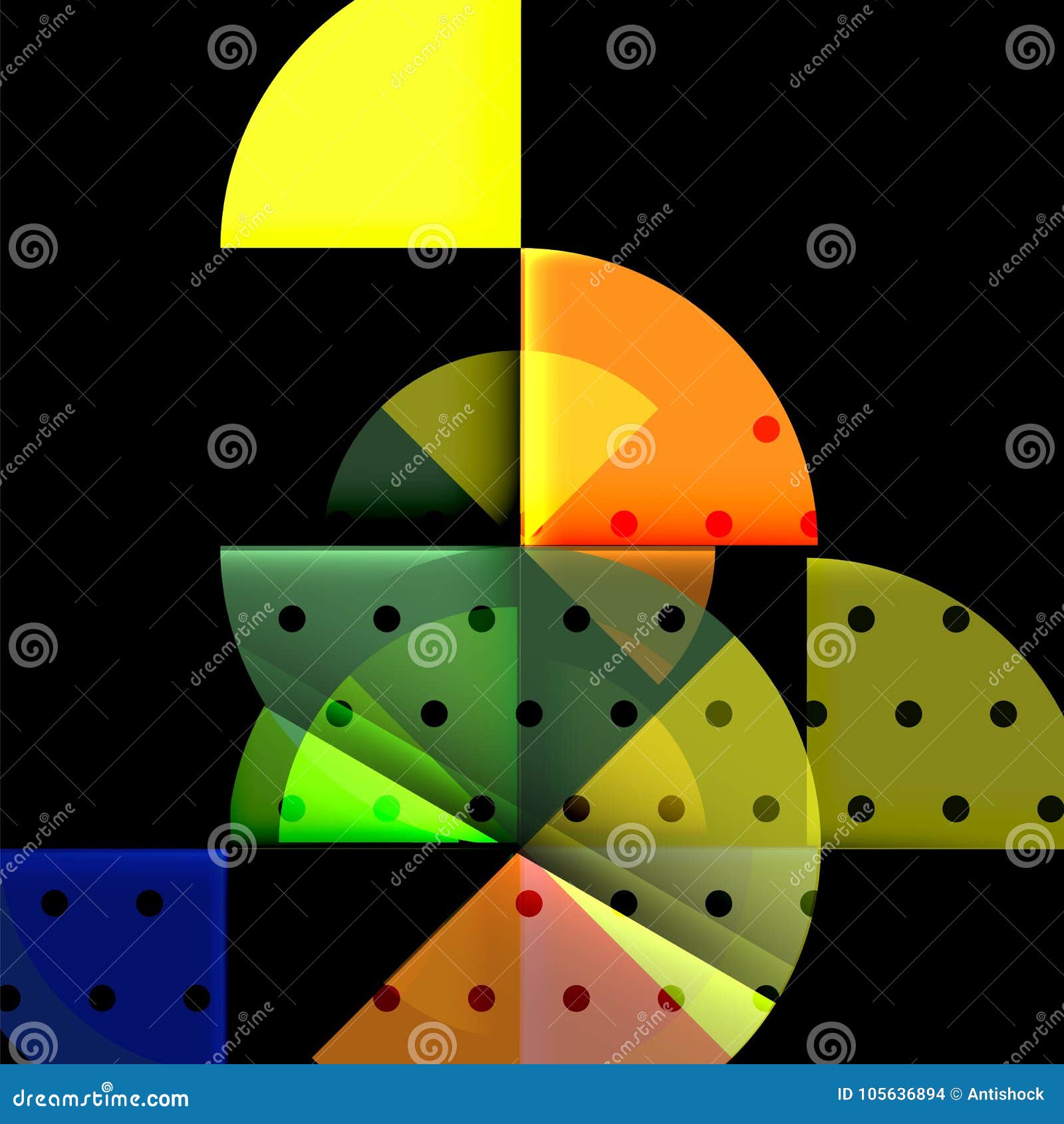 Circle Elements on Black Background Stock Vector - Illustration of ...