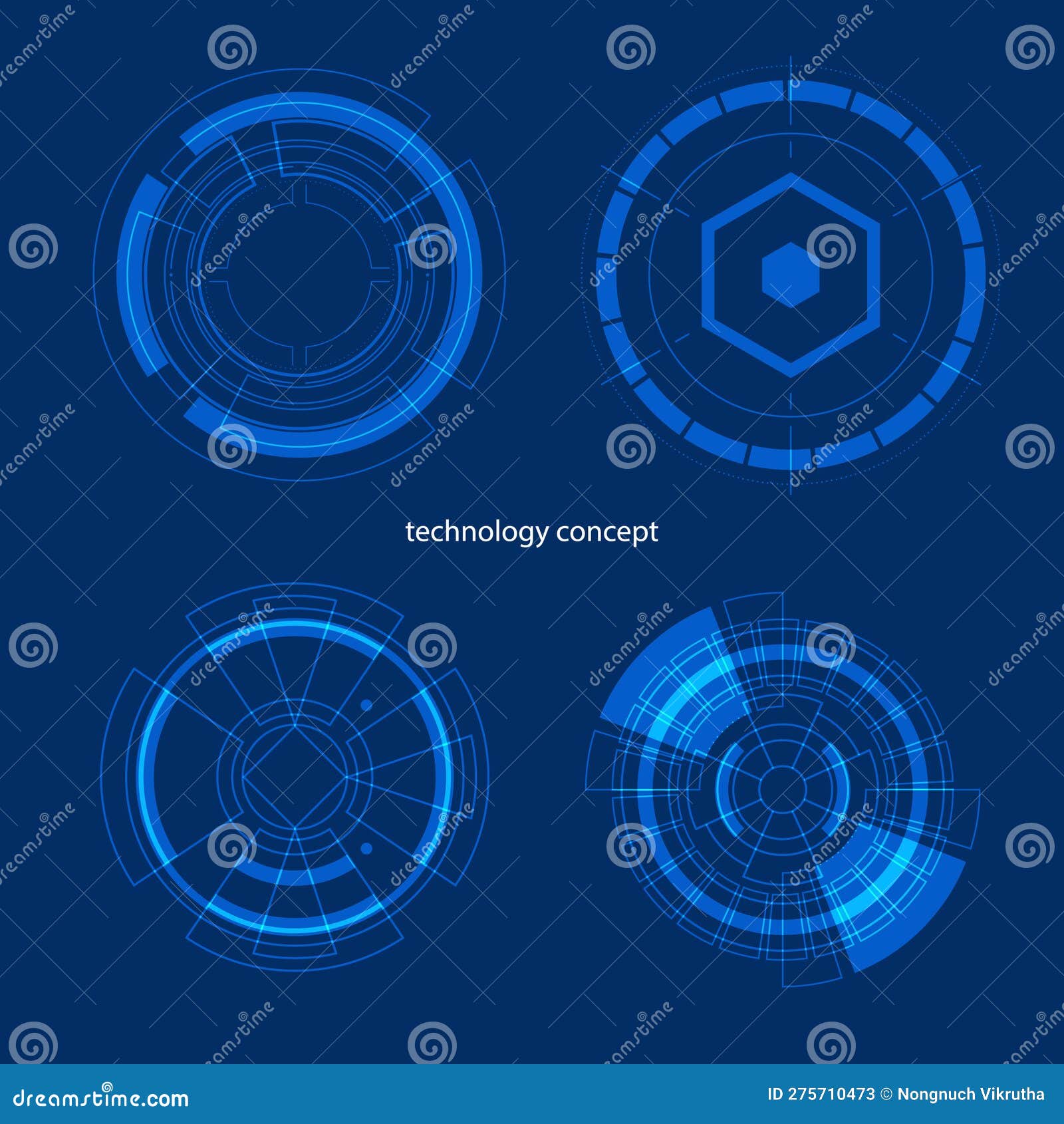 Circle Elements for Data Infographics. Set of Sci Fi Modern User ...