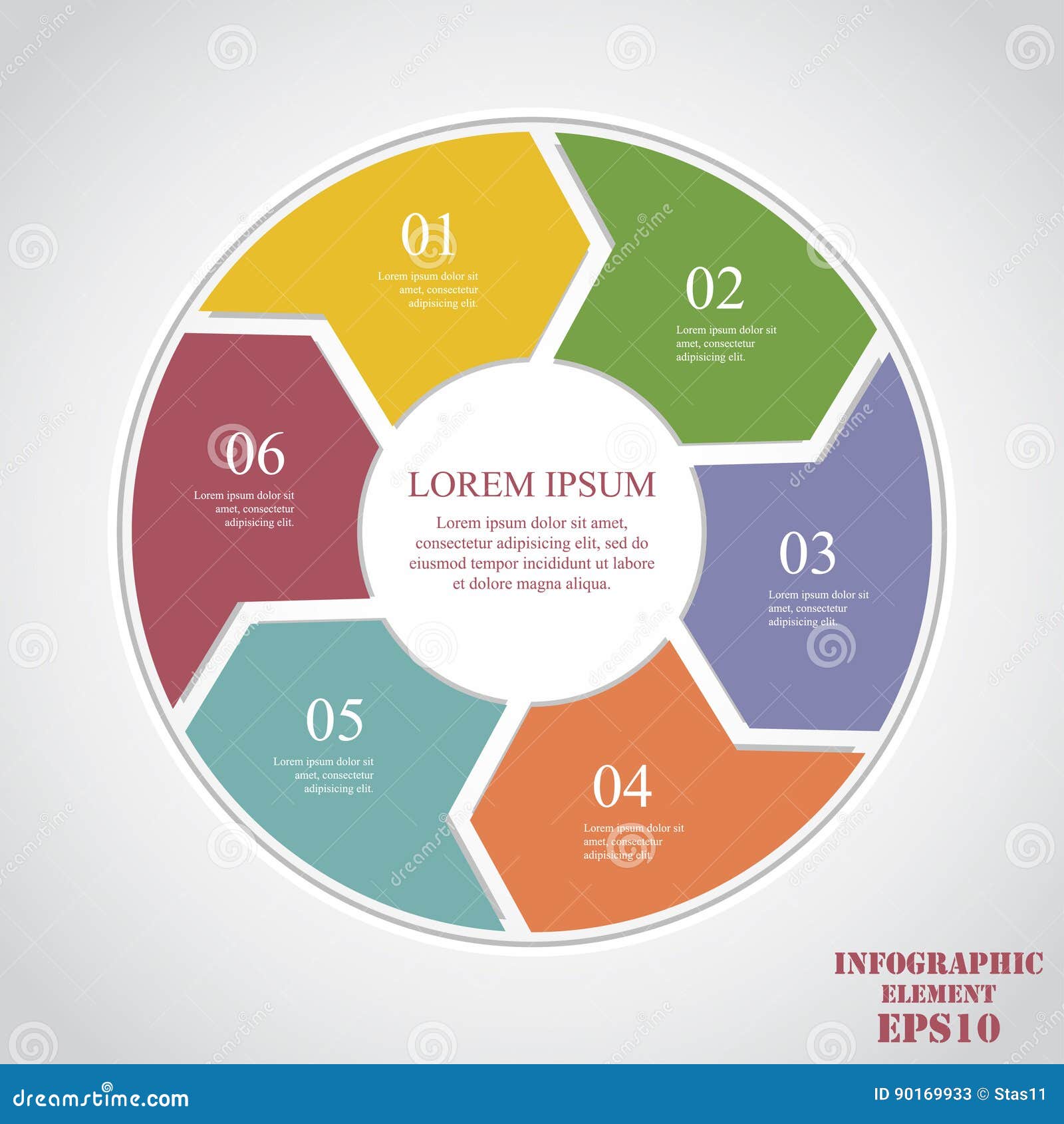 Circle Elements for Infographic. Business Concept with 6 Options, Parts ...