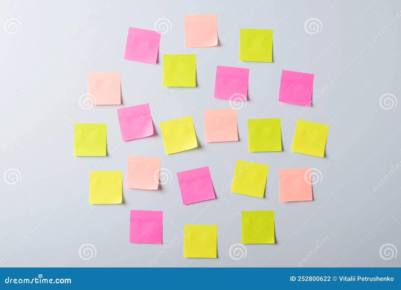 Circle of Empty Sticky Notes on the Wall Stock Photo - Image of sticker ...