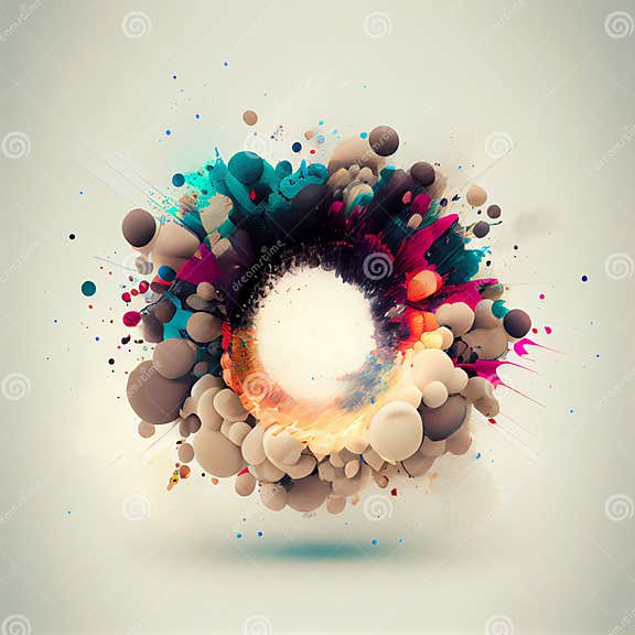 Circle Explosion with Soft Color Stock Illustration - Illustration of ...