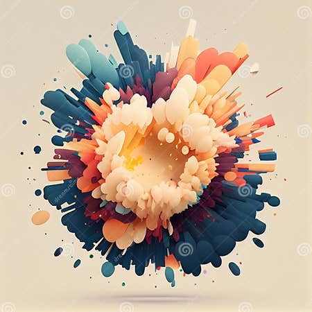Circle Explosion with Soft Color Stock Illustration - Illustration of ...