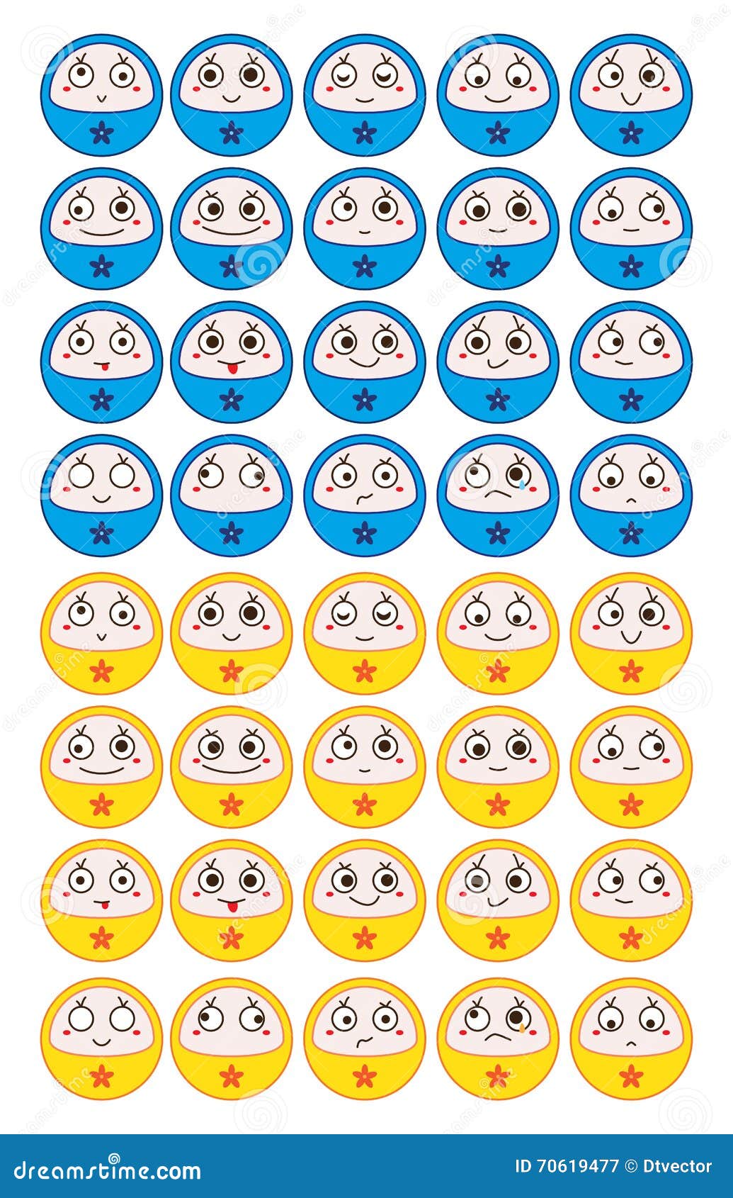 Circle face fun set stock vector. Illustration of circles - 70619477