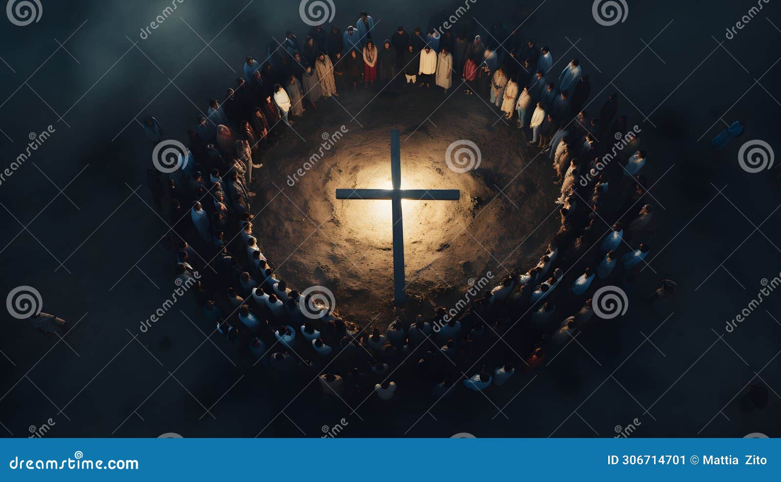 The Circle of Faith on the Beach Stock Image - Image of christ ...