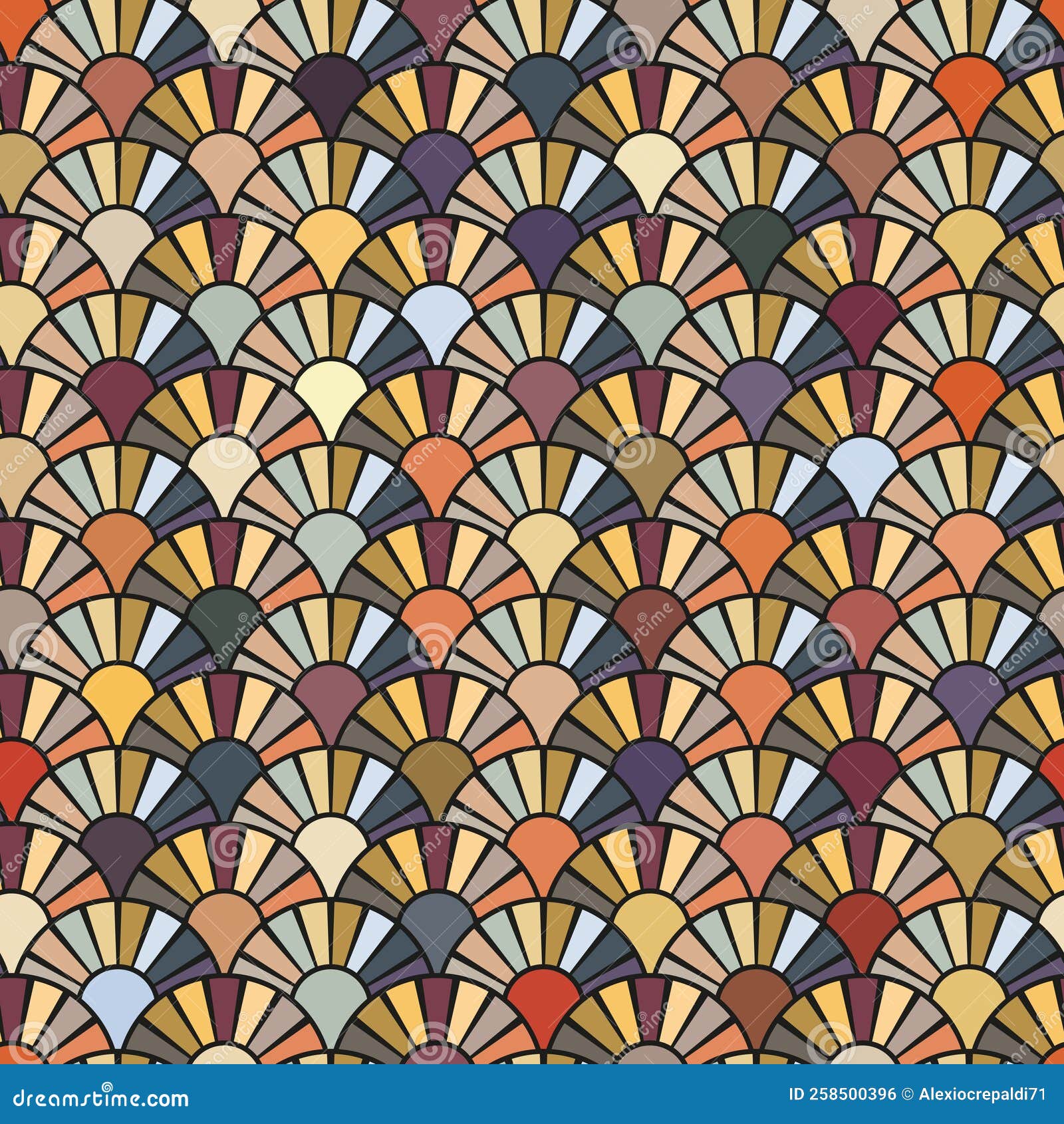 Seamless Traditional Japanese Seigaiha Waves Pattern. Vector ...