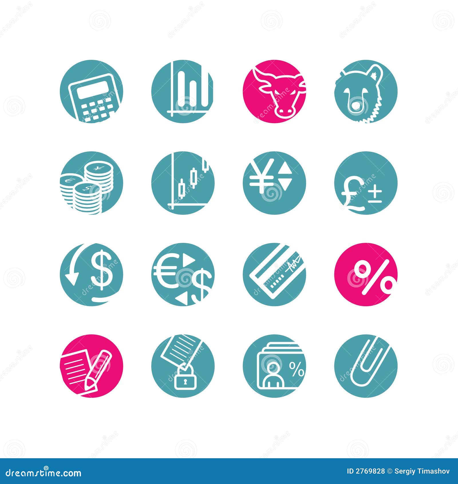 Circle finance icons stock vector. Illustration of diagram - 2769828
