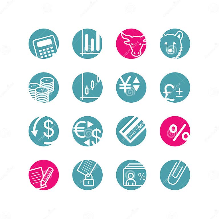 Circle finance icons stock vector. Illustration of diagram - 2769828