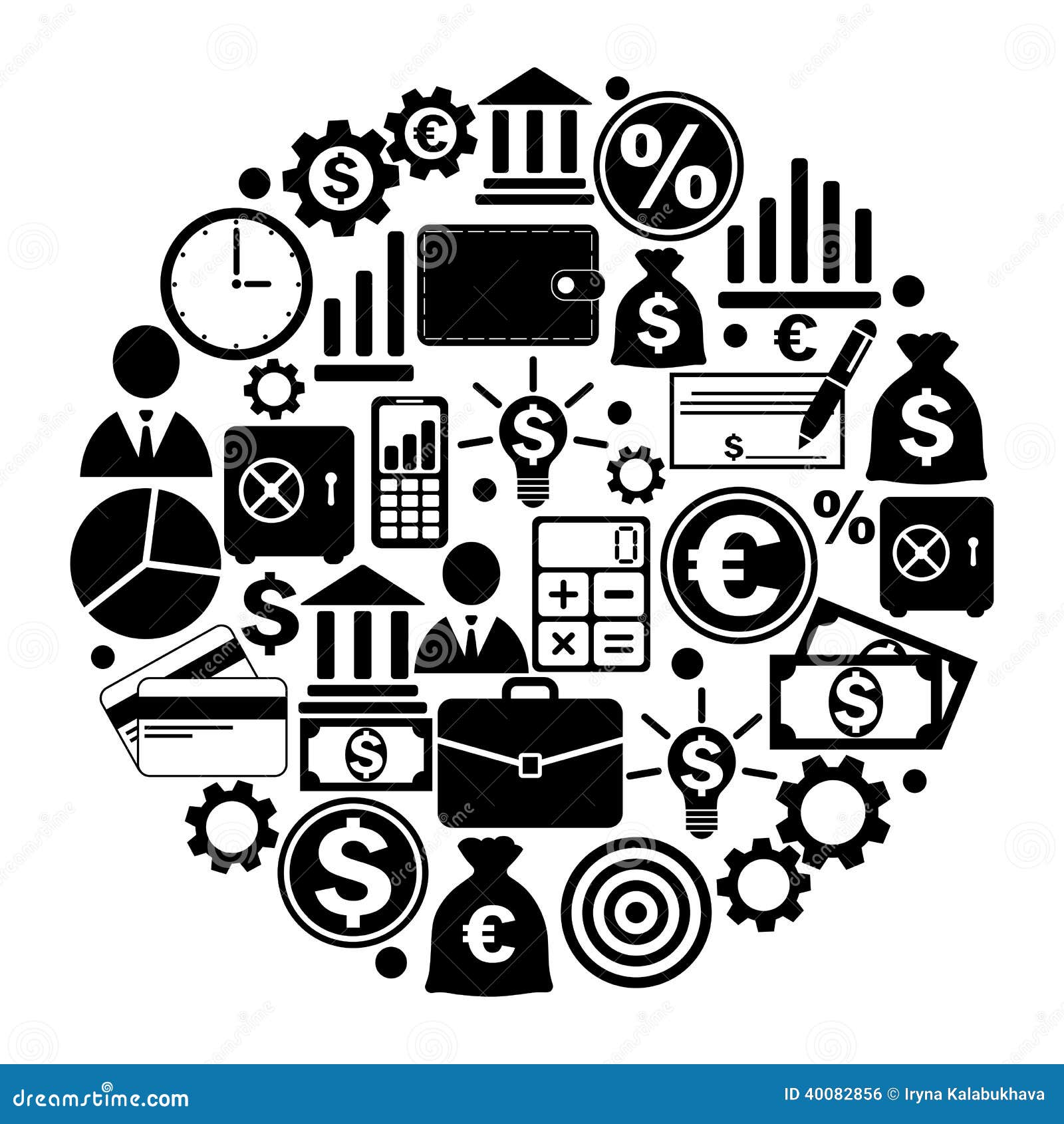 Circle from finance icons stock vector. Illustration of button - 40082856