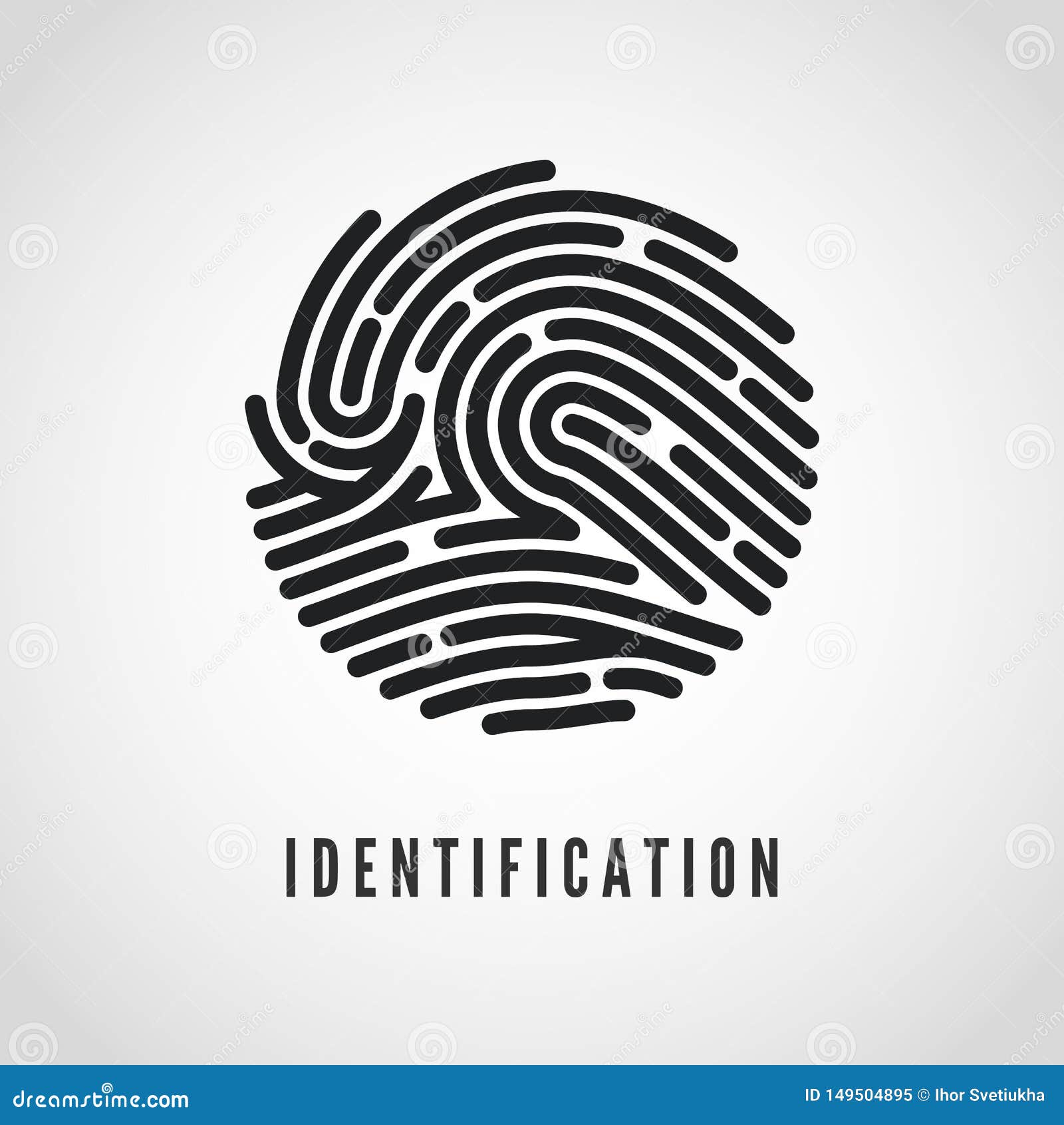 Circle Ink Fingerprint Icon Design For Application. Finger Print Flat ...