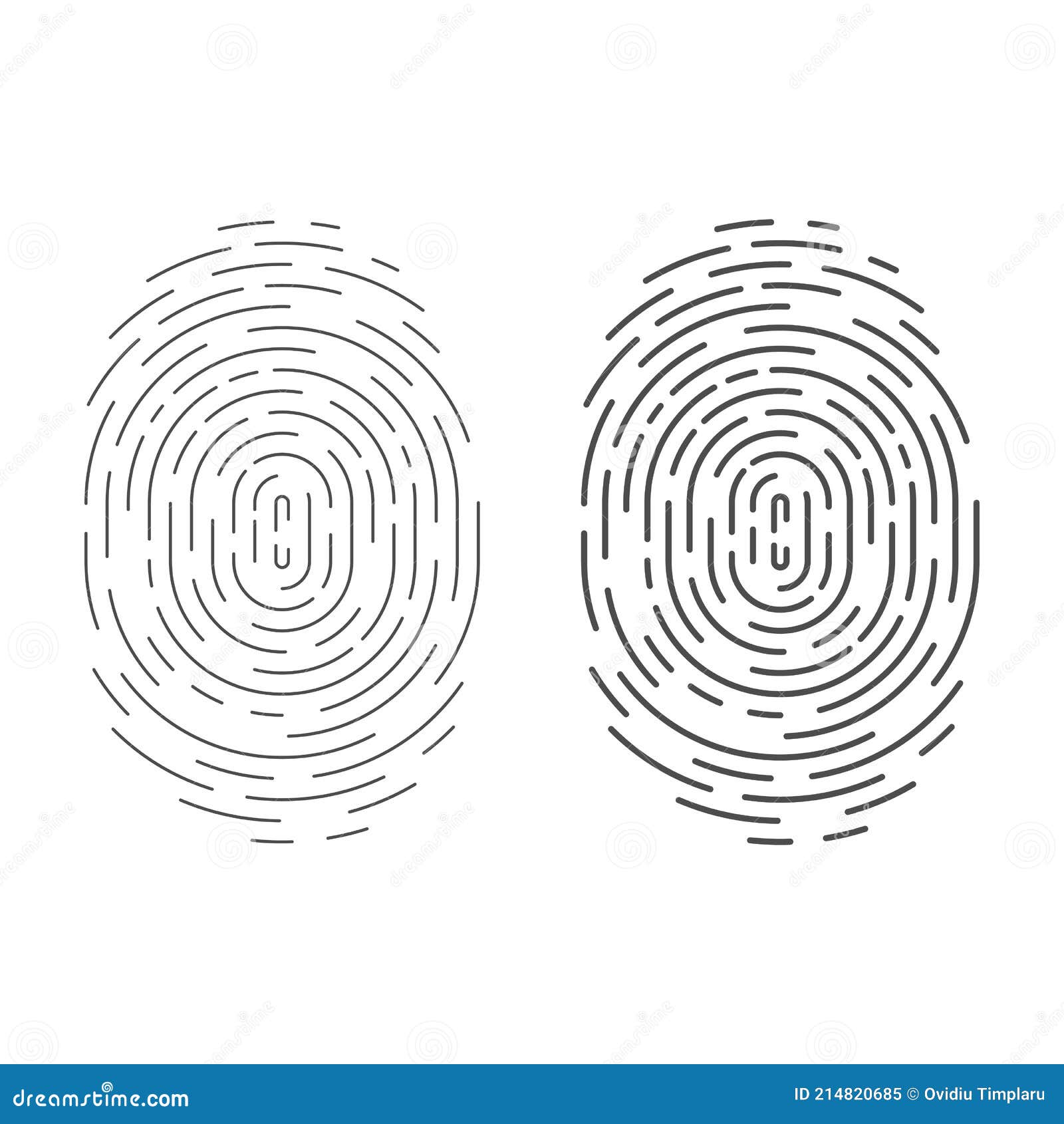 Circle Ink Fingerprint Icon Design For Application. Finger Print Flat ...