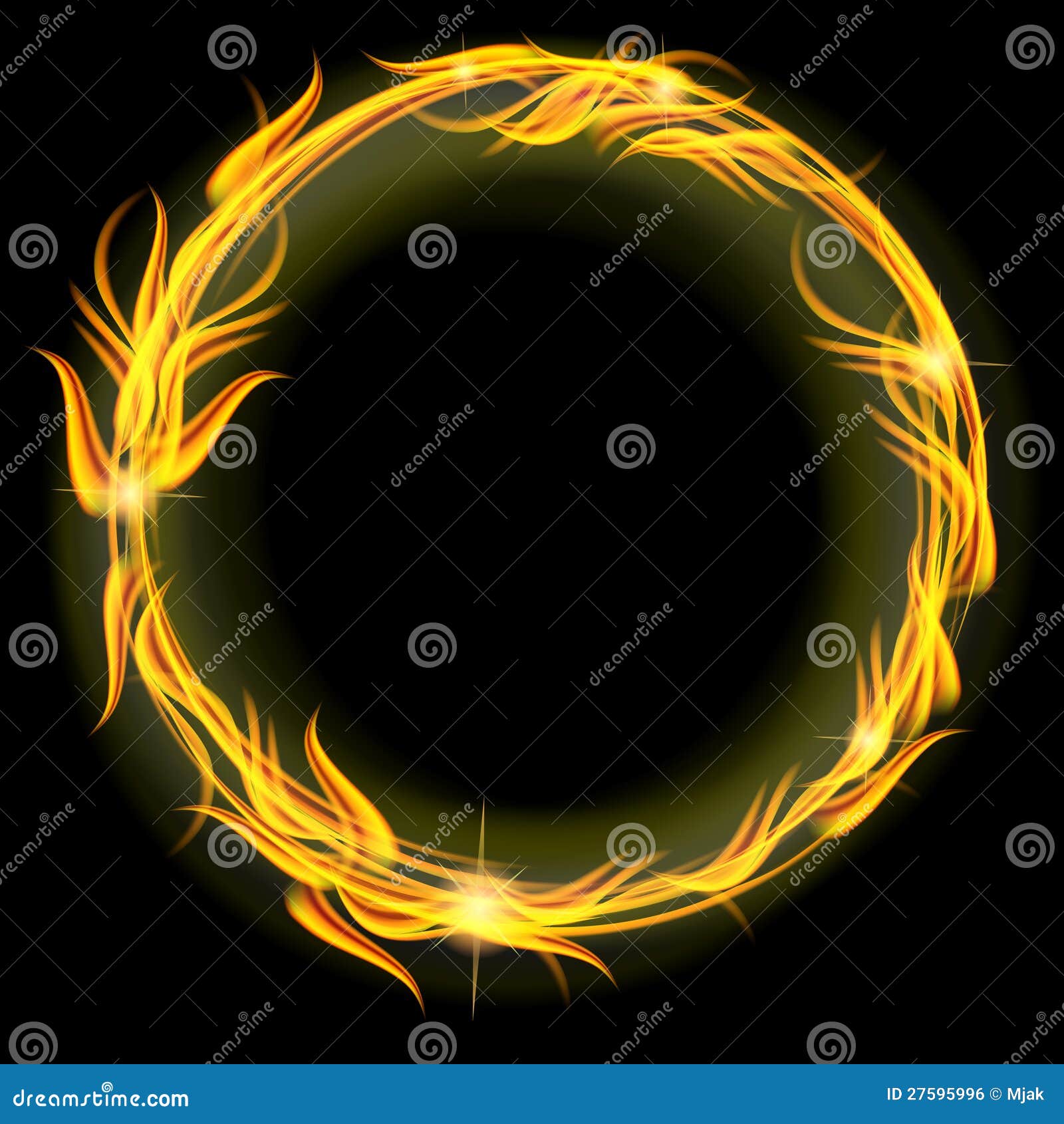 Circle of fire stock vector. Illustration of frame, greeting - 27595996
