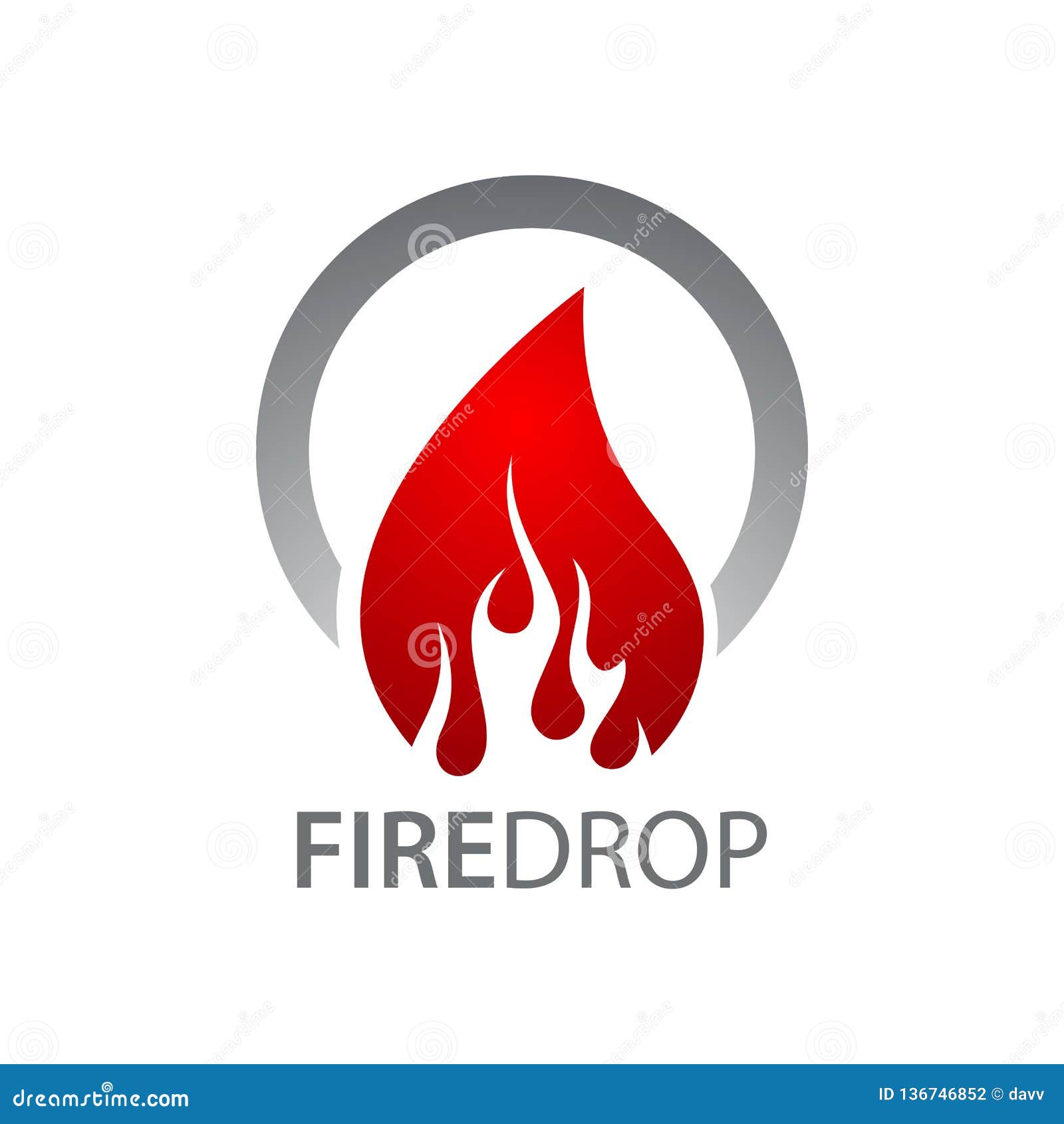 Circle Fire Water Drop Logo Concept Design. Symbol Graphic Template ...