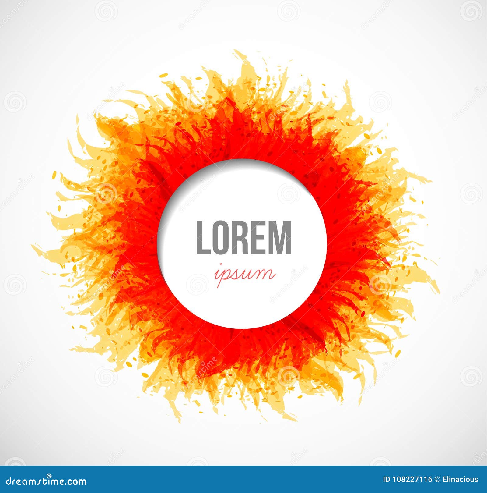 Circle of Fire on White Background. Place for Your Text Stock Vector ...