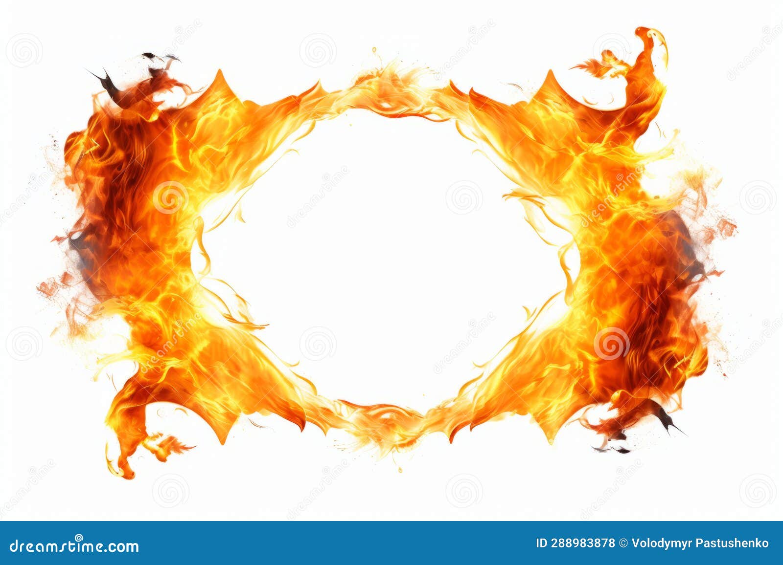 Circle of Fire with White Background and White Background. Generative ...
