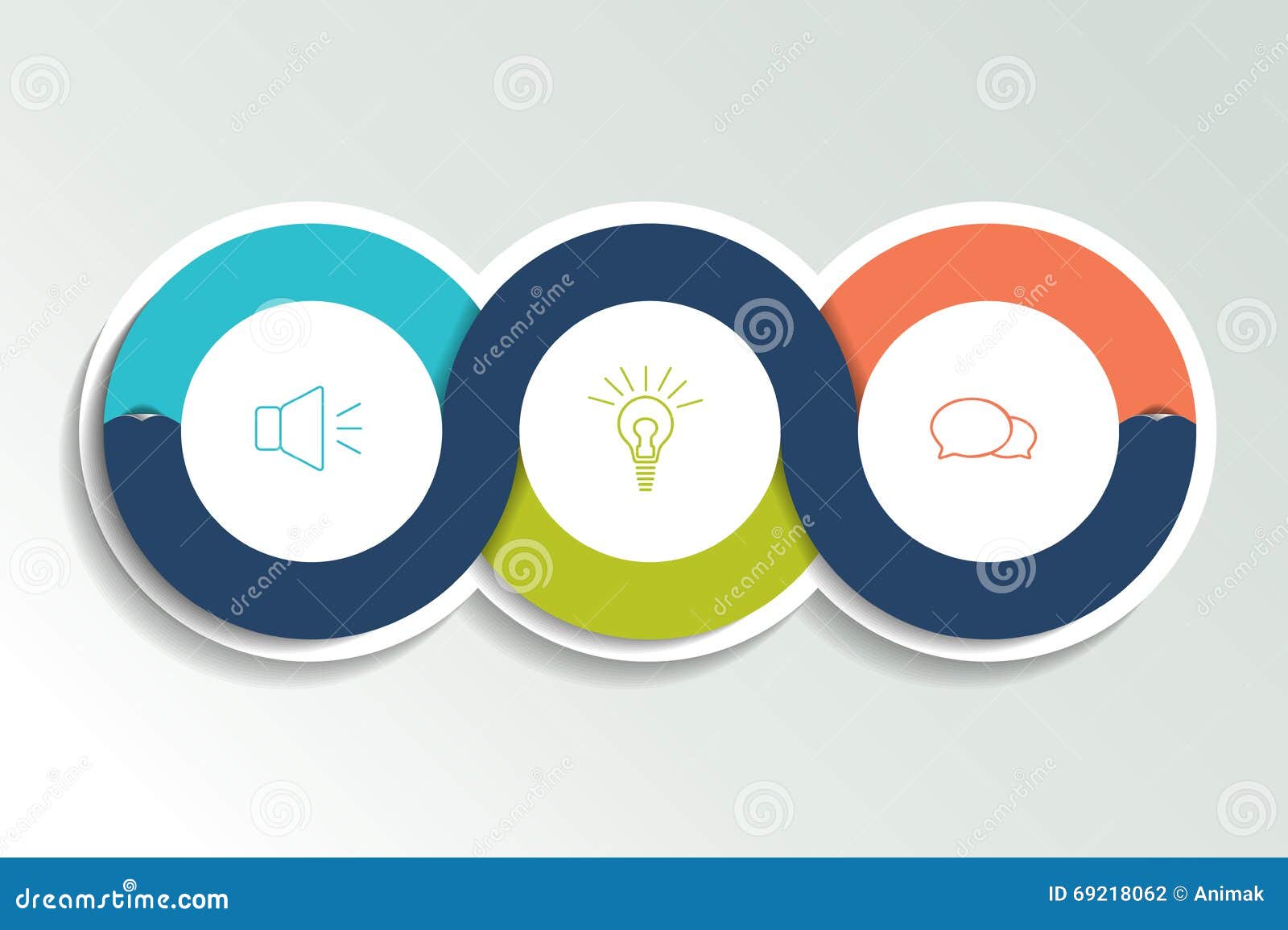 Circle First, Second And Third Diagram, Scheme, Chart. 3 Template For ...