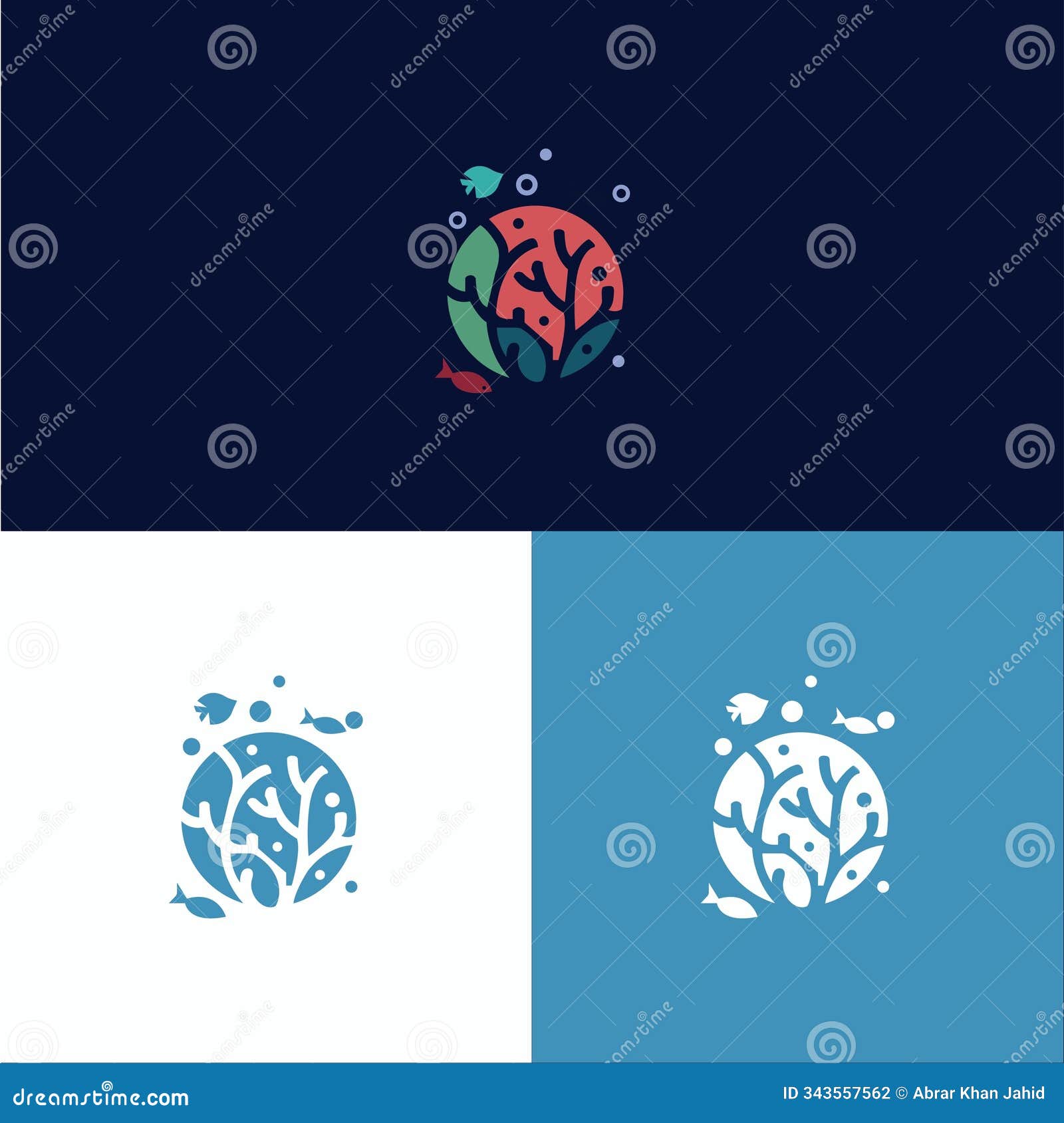 Circle Fish Art Logotype Template Royalty-Free Stock Image ...