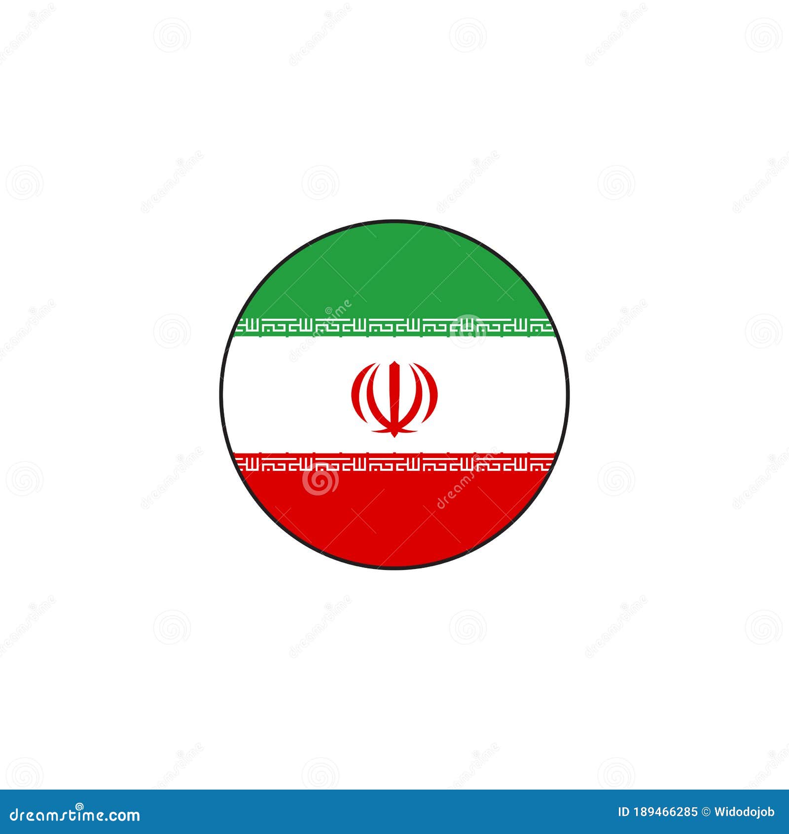 Circle Flag Iran Design Vector Stock Vector - Illustration of circle ...