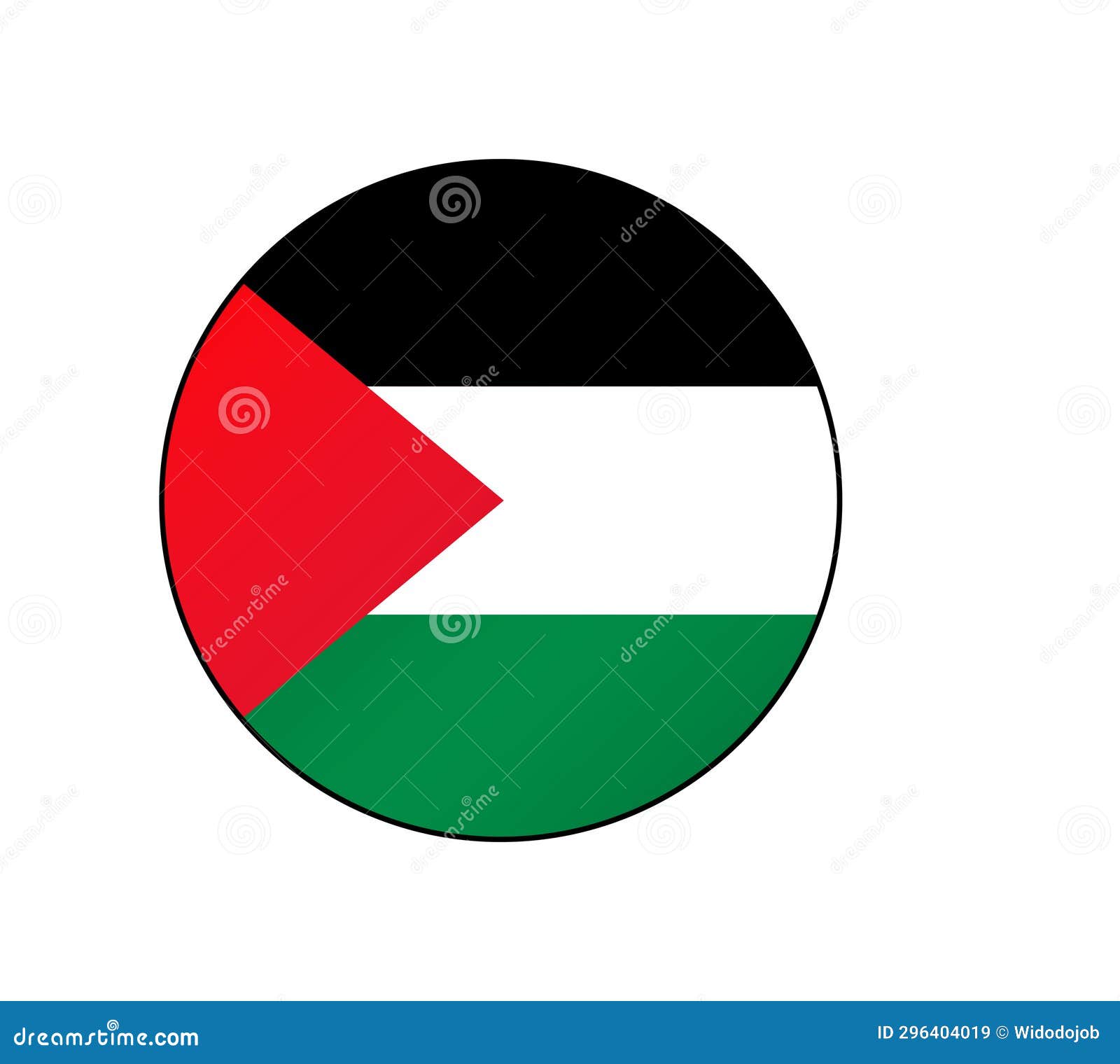 Circle Flag Palestine Design Vector Illustration Isolated on White ...