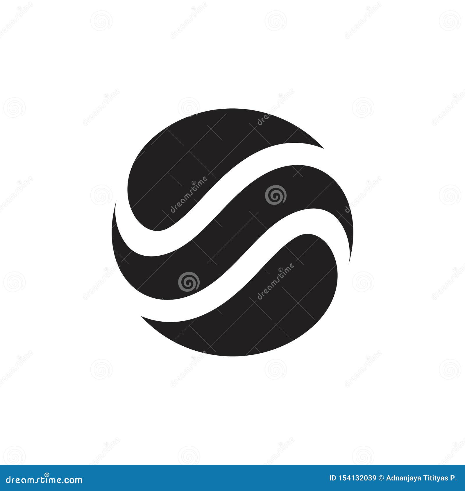 Circle Flat Curves Ball Logo Vector Stock Vector - Illustration of ...