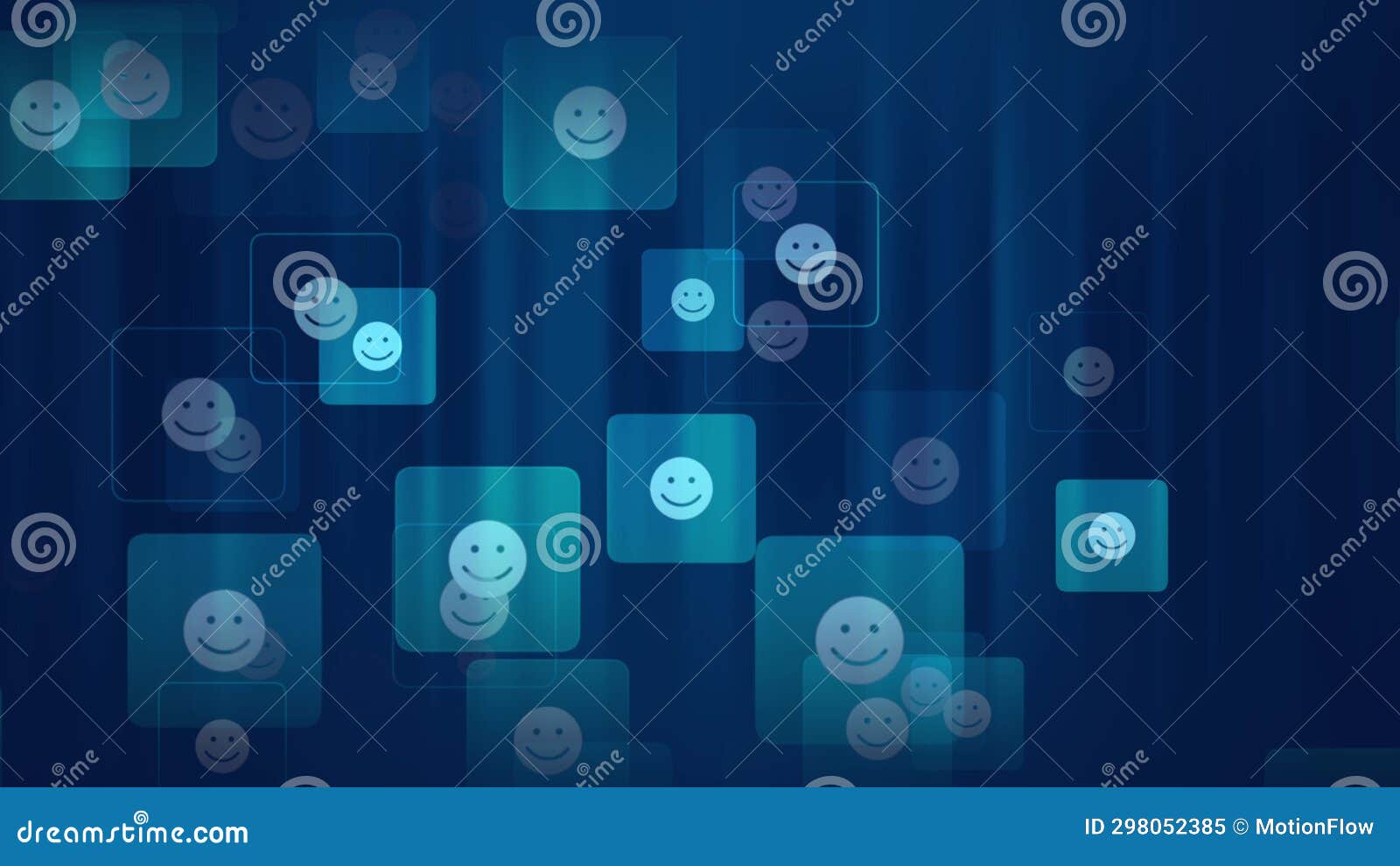 Circle of Floating Smiley Faces on Blue Background a Playful Array of ...