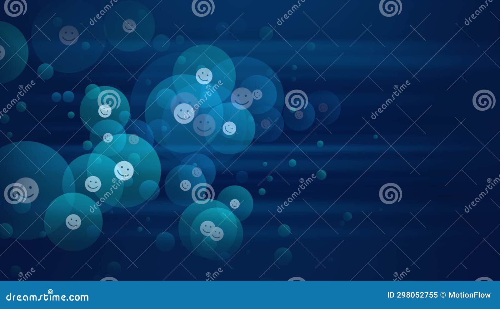 Circle of Floating Smiley Faces on Blue Background a Playful Array of ...