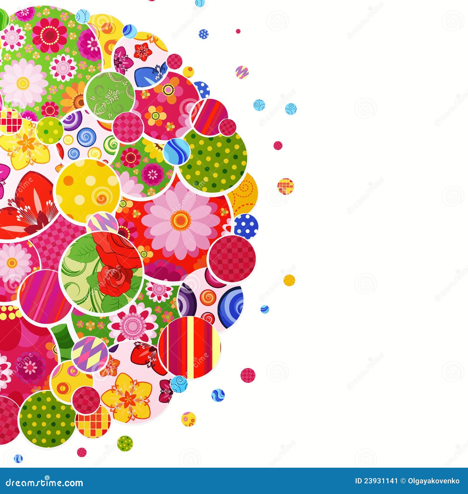 Circle floral background stock vector. Illustration of cool - 23931141
